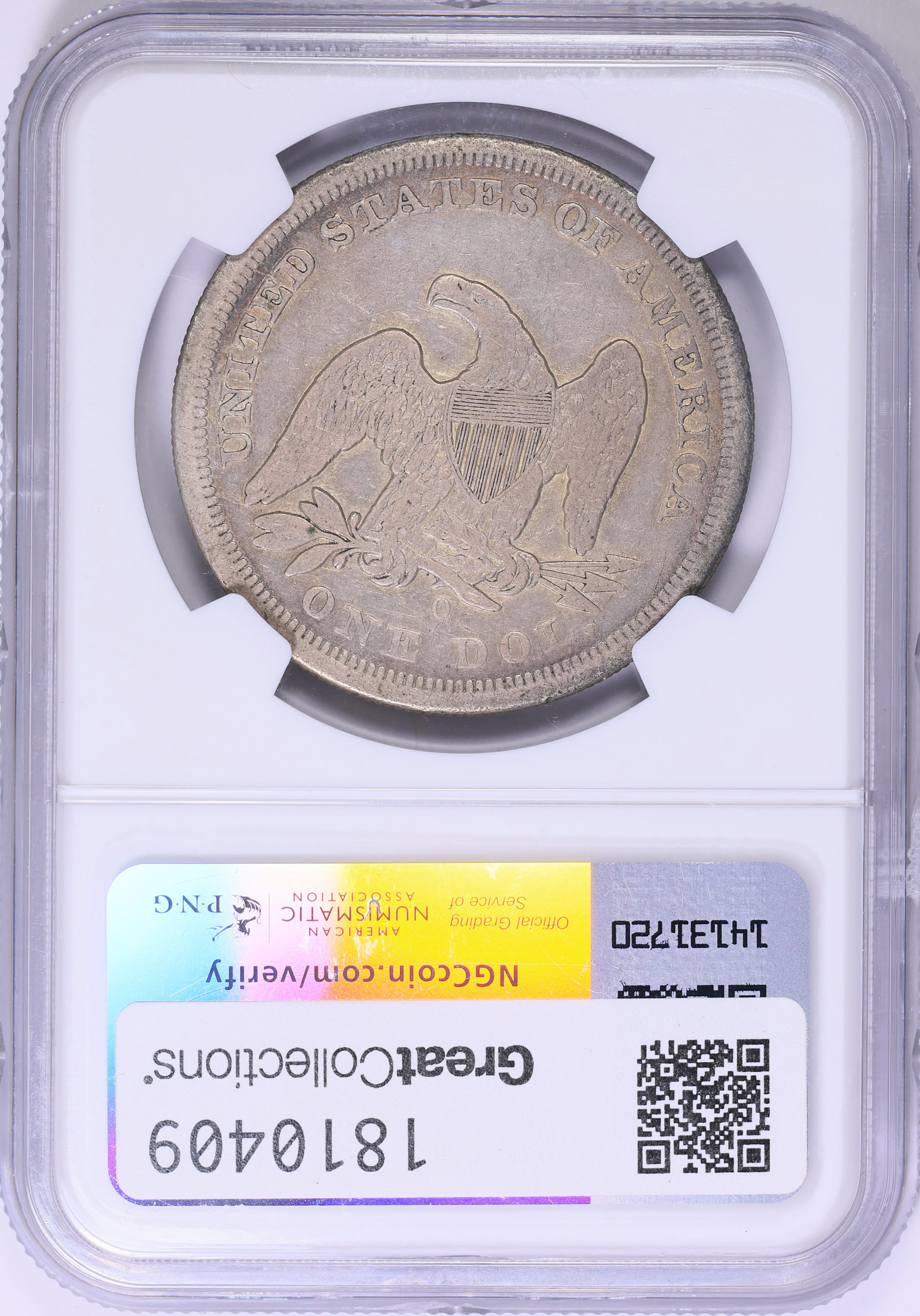 1860-O Seated Liberty Silver Dollar NGC VF-25 (Item 1810409) | GreatCollections Coin Auctions