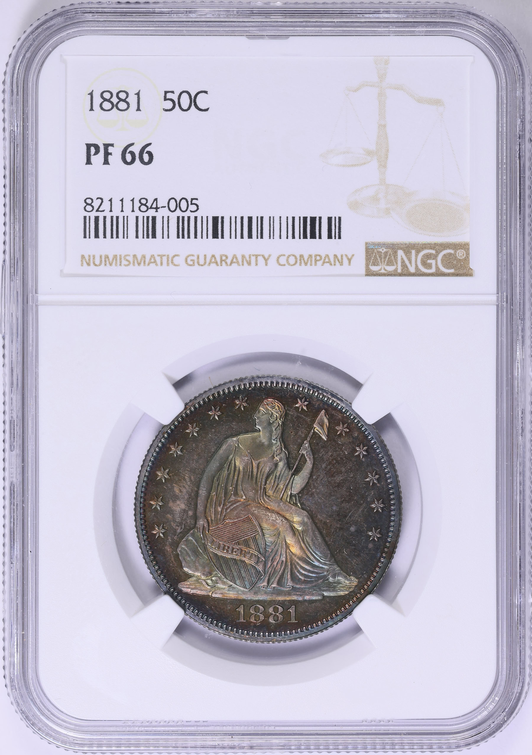 1881 Seated Liberty Half Dollar NGC Proof-66 (Toned) (Item 1810415) | GreatCollections Coin Auctions