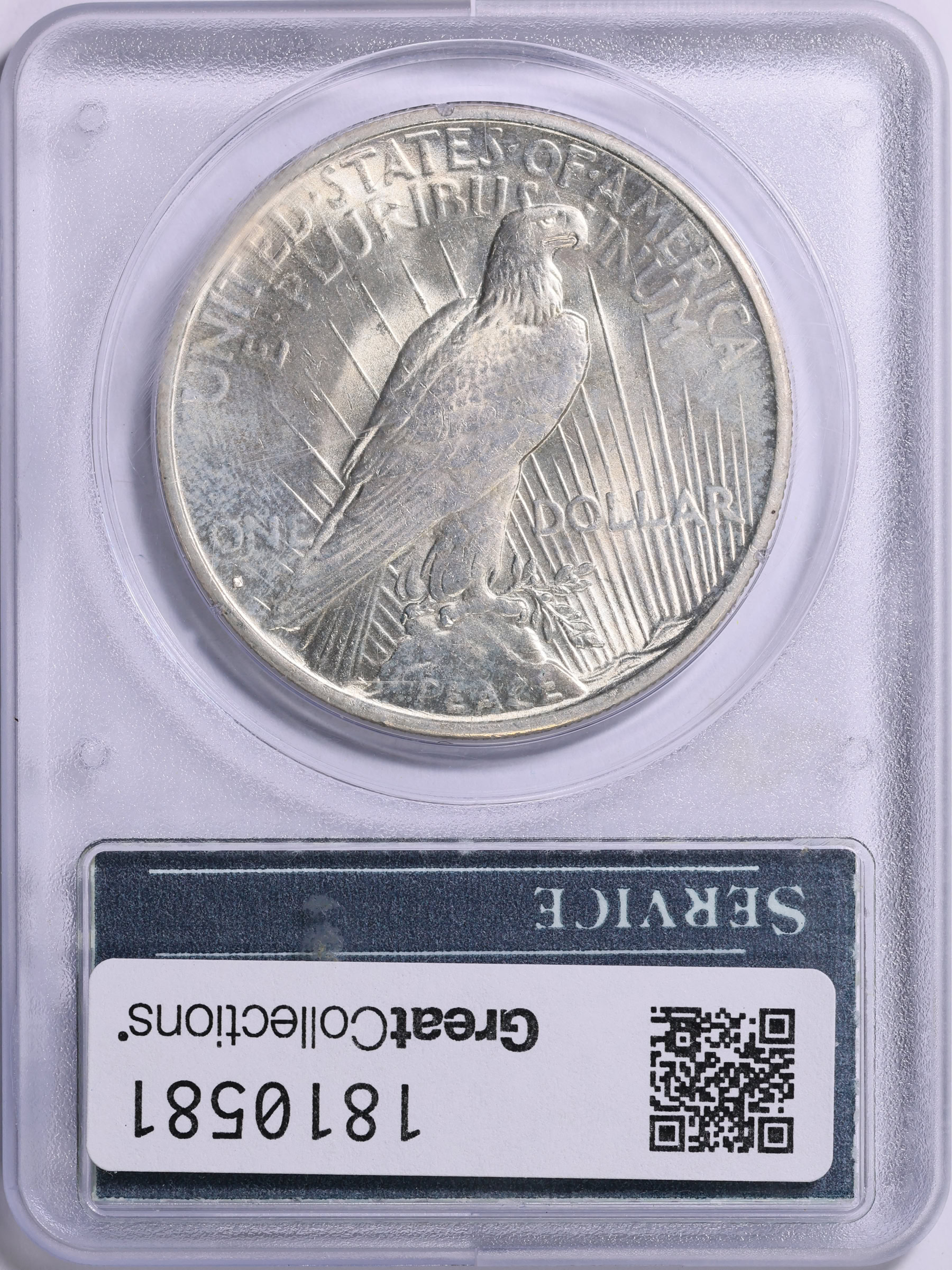 1935-S Peace Silver Dollar PCGS MS-63 OGH (1st Gen) (Item 1810581) | GreatCollections Coin Auctions