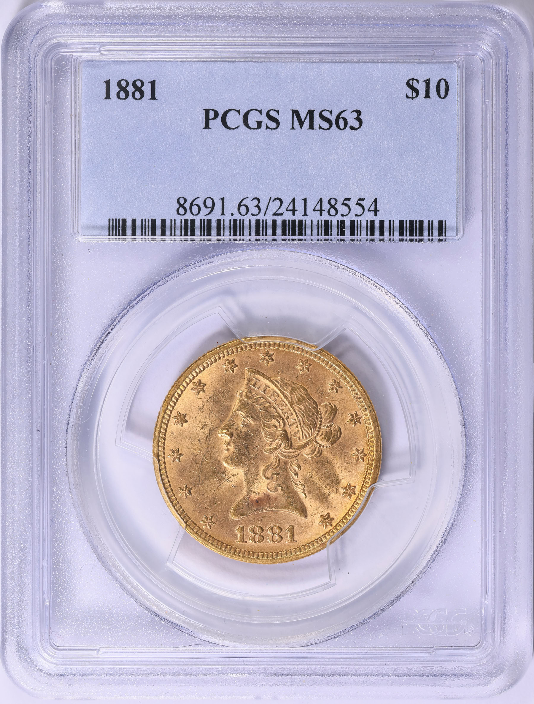 1881 Liberty Gold Eagle PCGS MS-63 (Item 1810636) | GreatCollections Coin Auctions