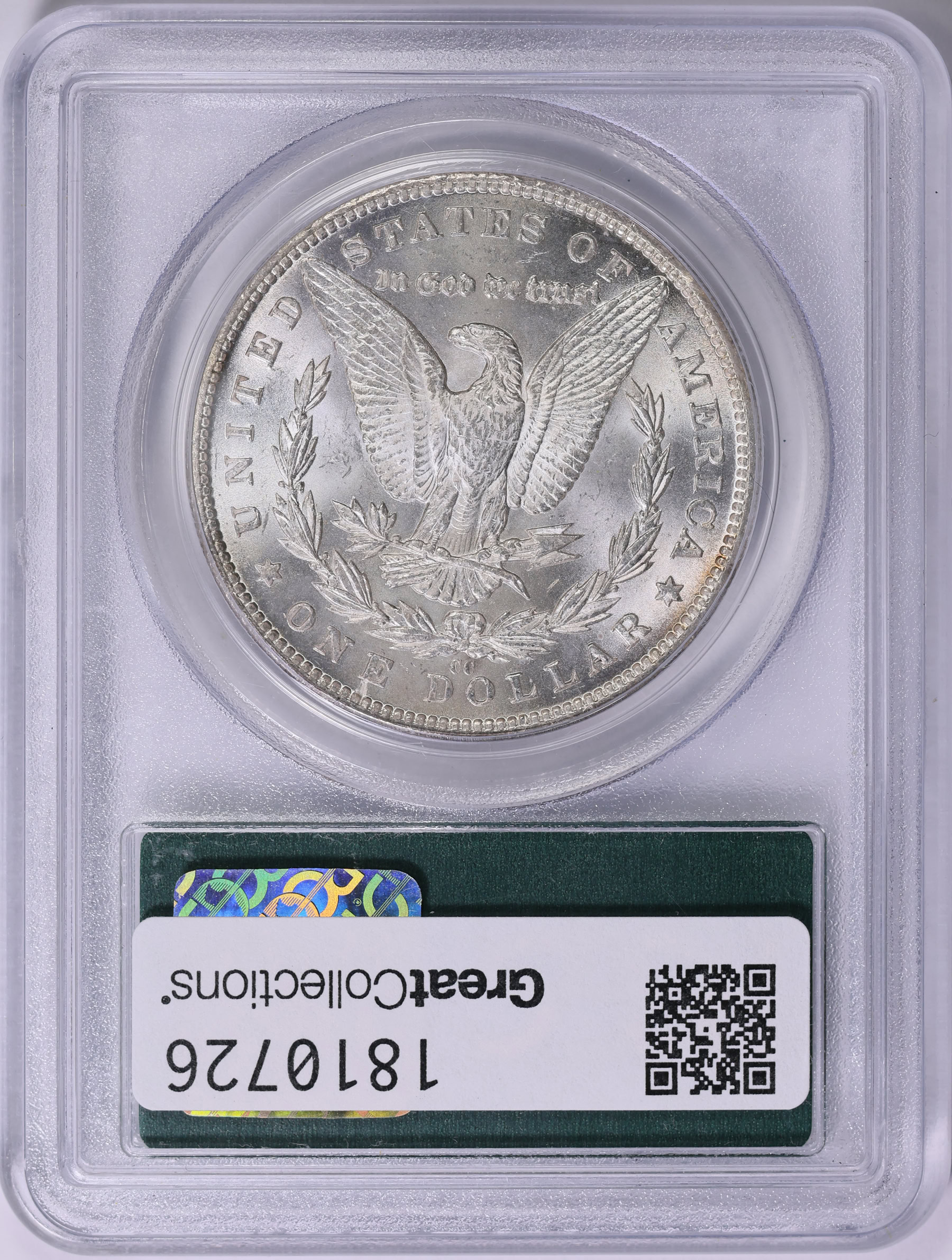 1890-CC Morgan Silver Dollar PCGS MS-63 (CAC Green) OGH (Item 1810726) | GreatCollections Coin ...