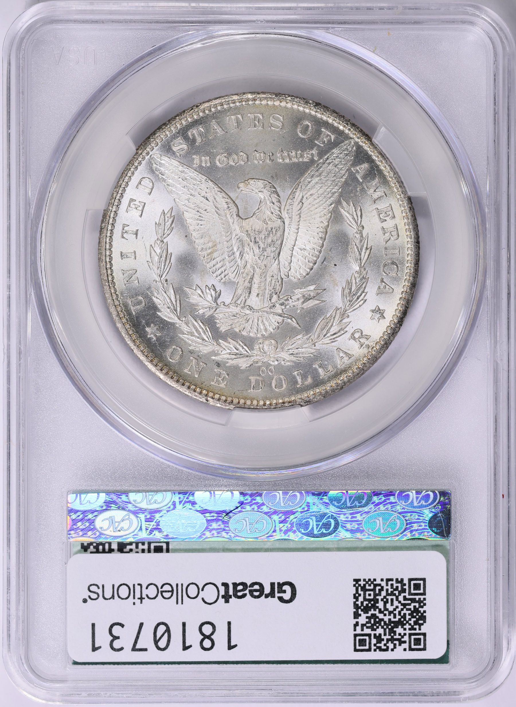 1881-CC Morgan Silver Dollar CACG MS-64+ (Item 1810731) | GreatCollections Coin Auctions
