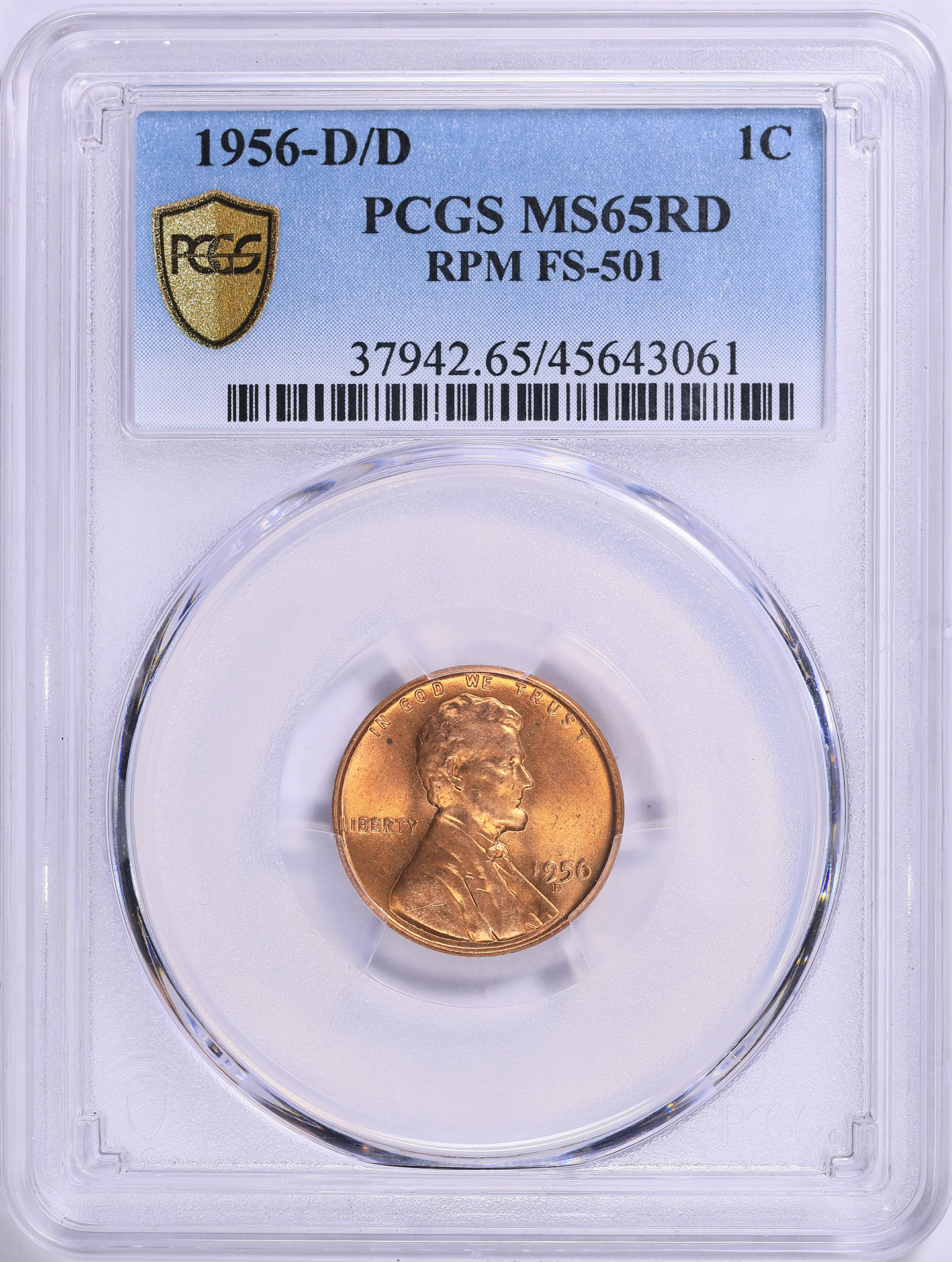 1956-D/D Lincoln Cent Repunched Mintmark FS-501 PCGS MS-65 RD (Item 1810743) | GreatCollections ...