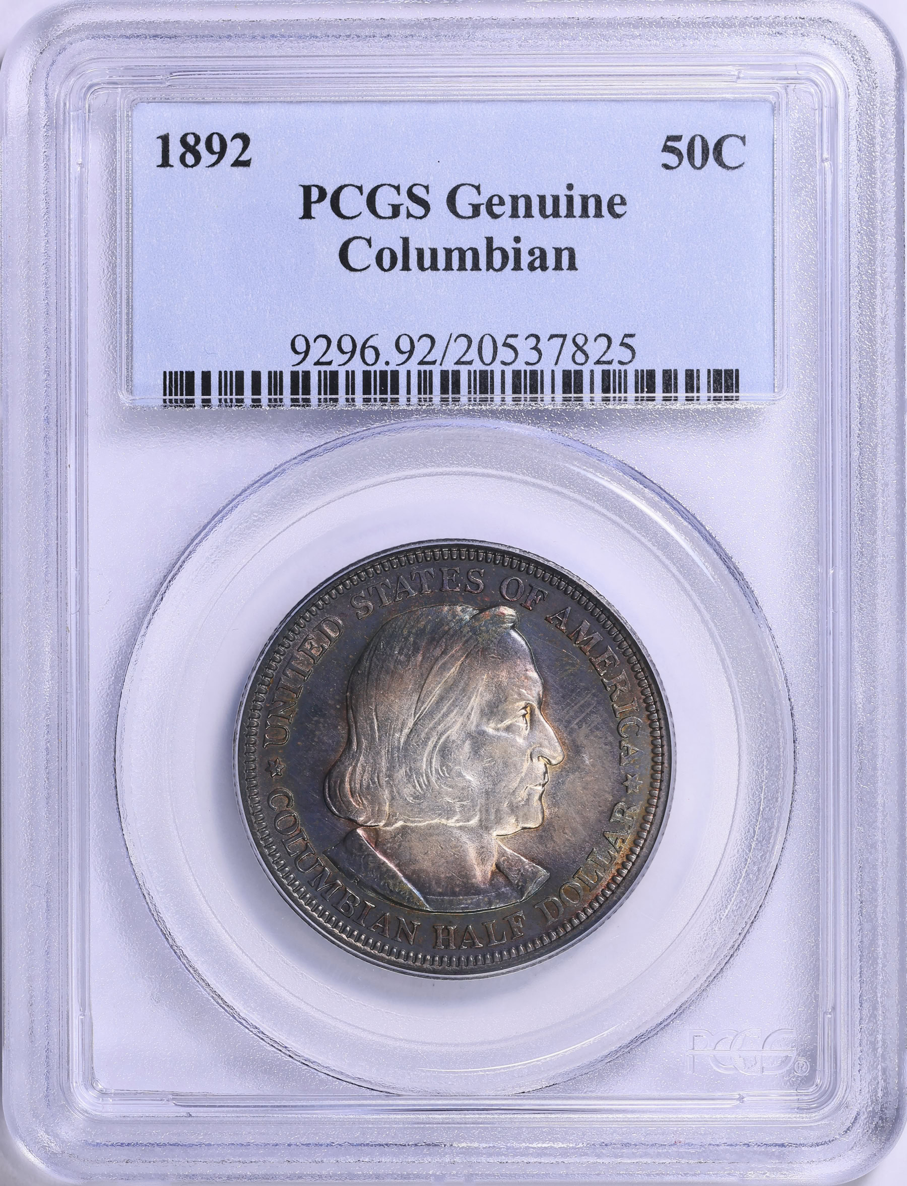 1892 World Columbian Exposition Half Dollar PCGS Genuine (Toned) (Item ...