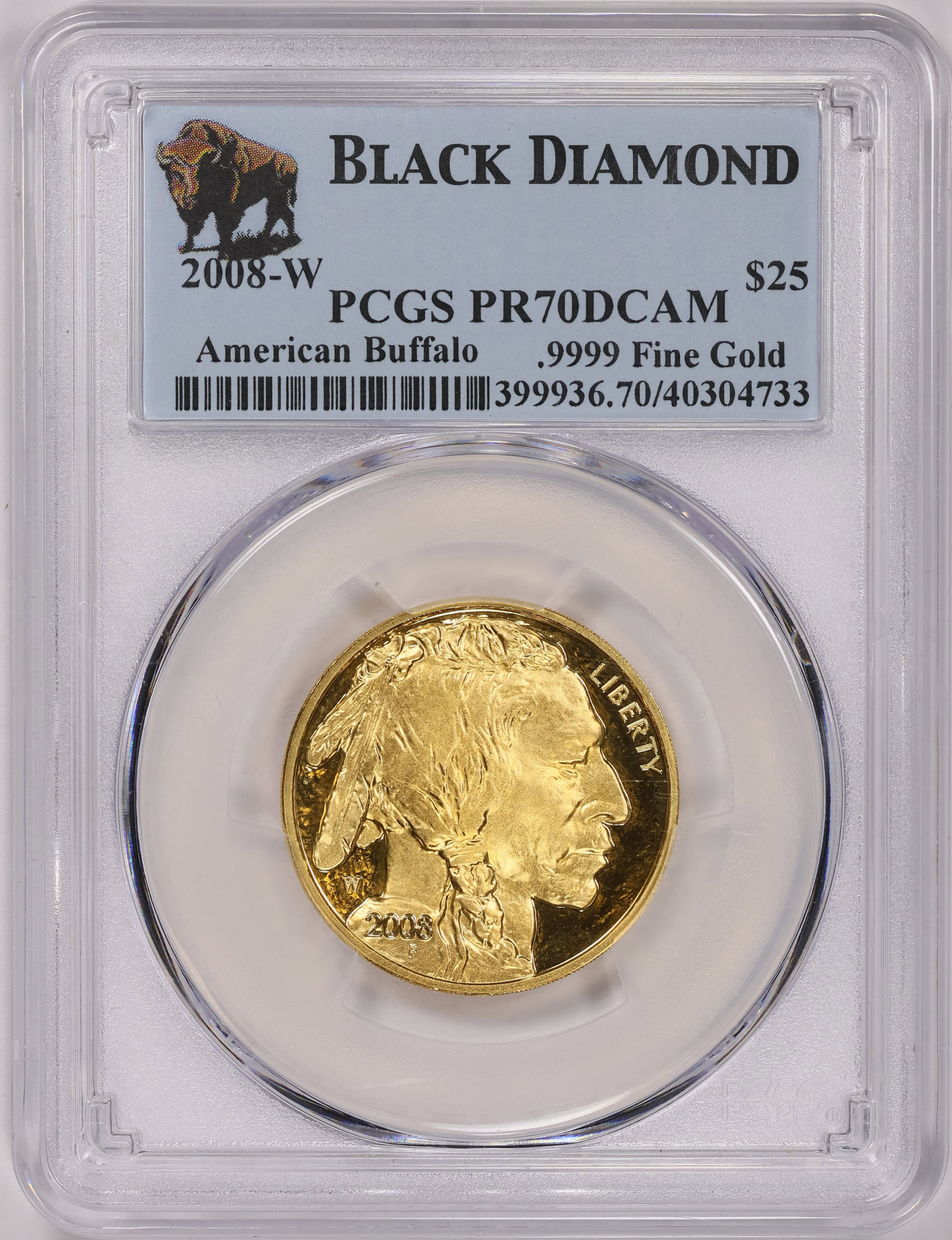 2008-W $25 Half-Ounce Gold American Buffalo PCGS Proof-70 DCAM (Black ...