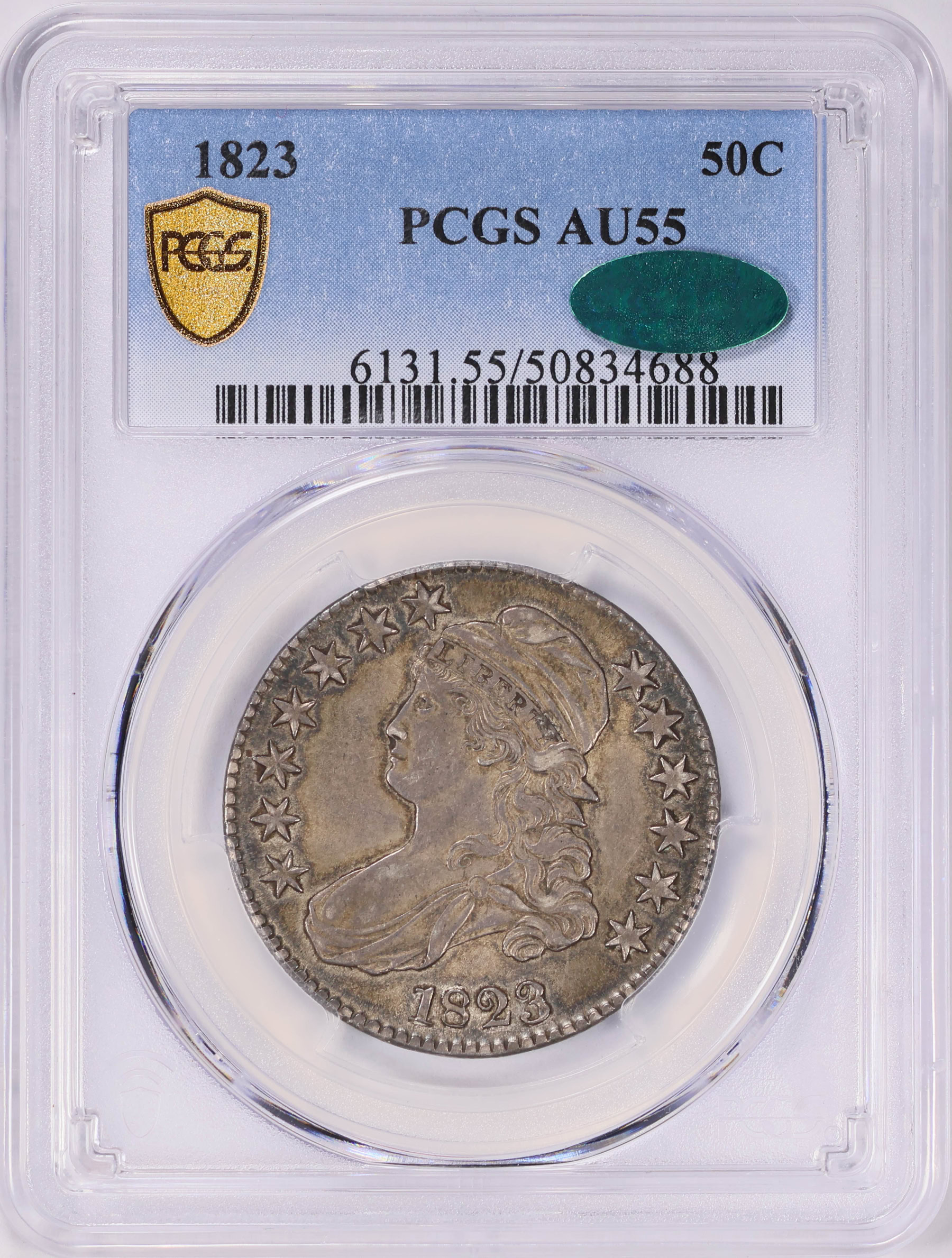 1823 Capped Bust Half Dollar PCGS AU-55 (CAC Green) (Item 1811222 ...