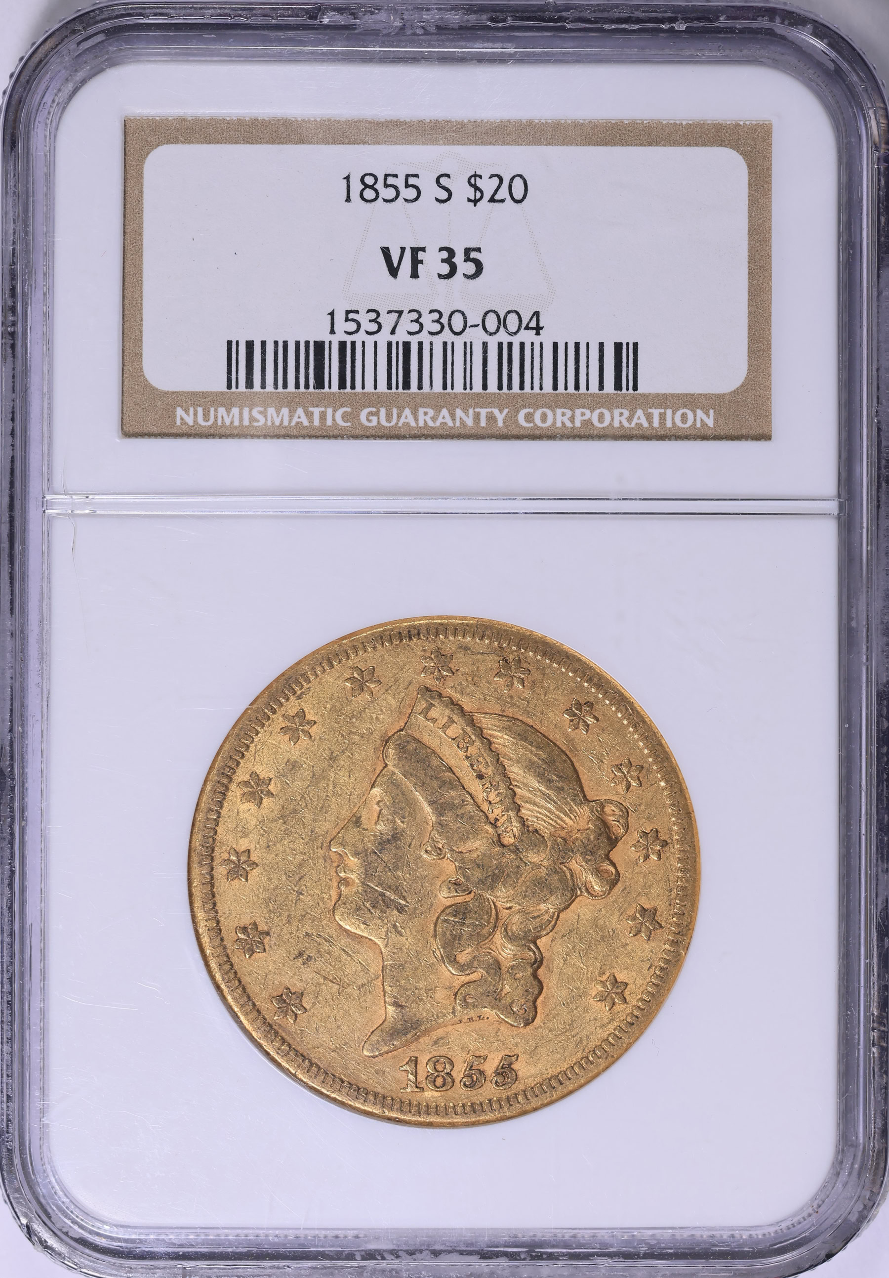 1855-S Liberty Gold Double Eagle NGC VF-35 (Item 1811242) | GreatCollections Coin Auctions