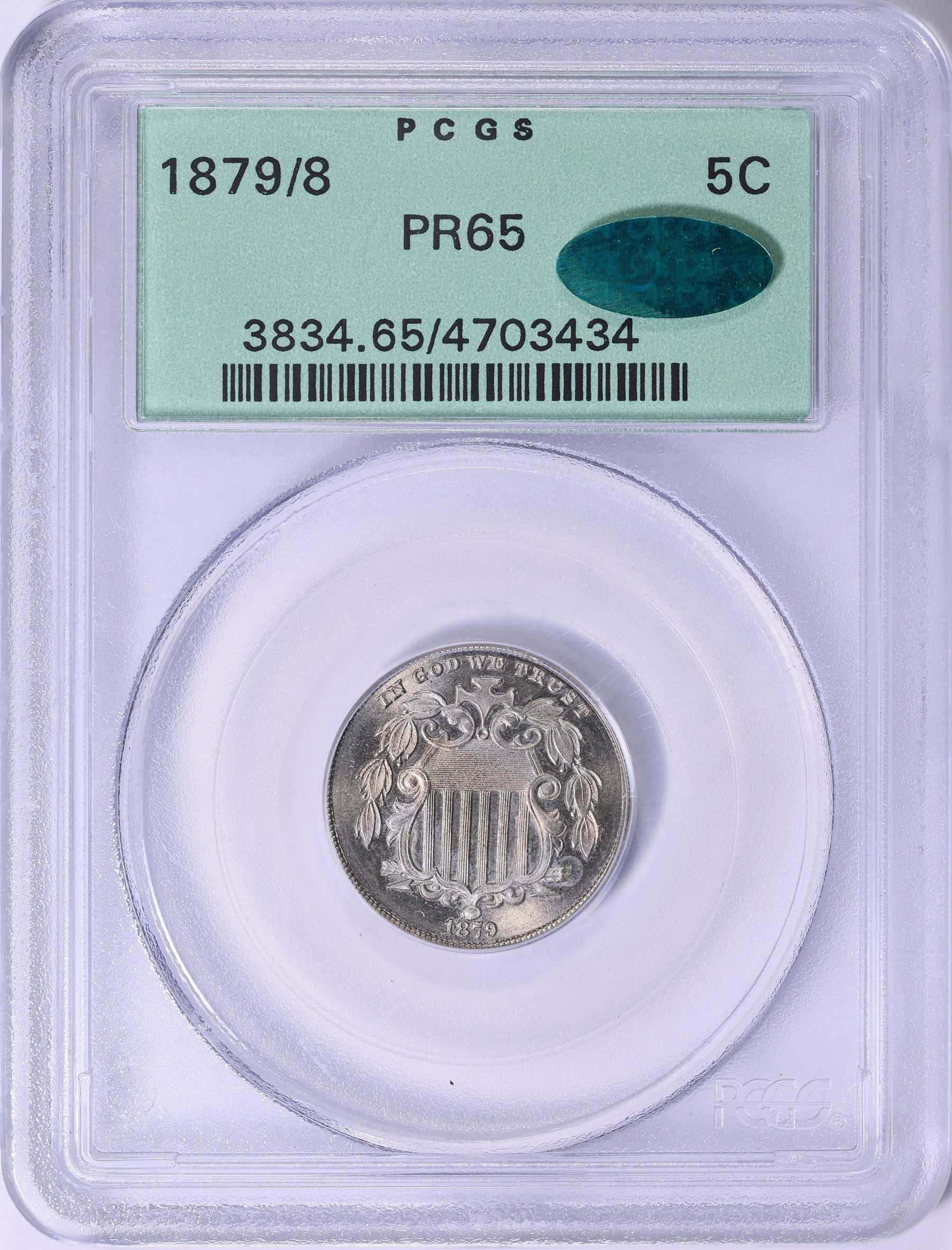 1879/8 Shield Nickel PCGS Proof-65 (CAC Green) OGH (Item 1811320 ...