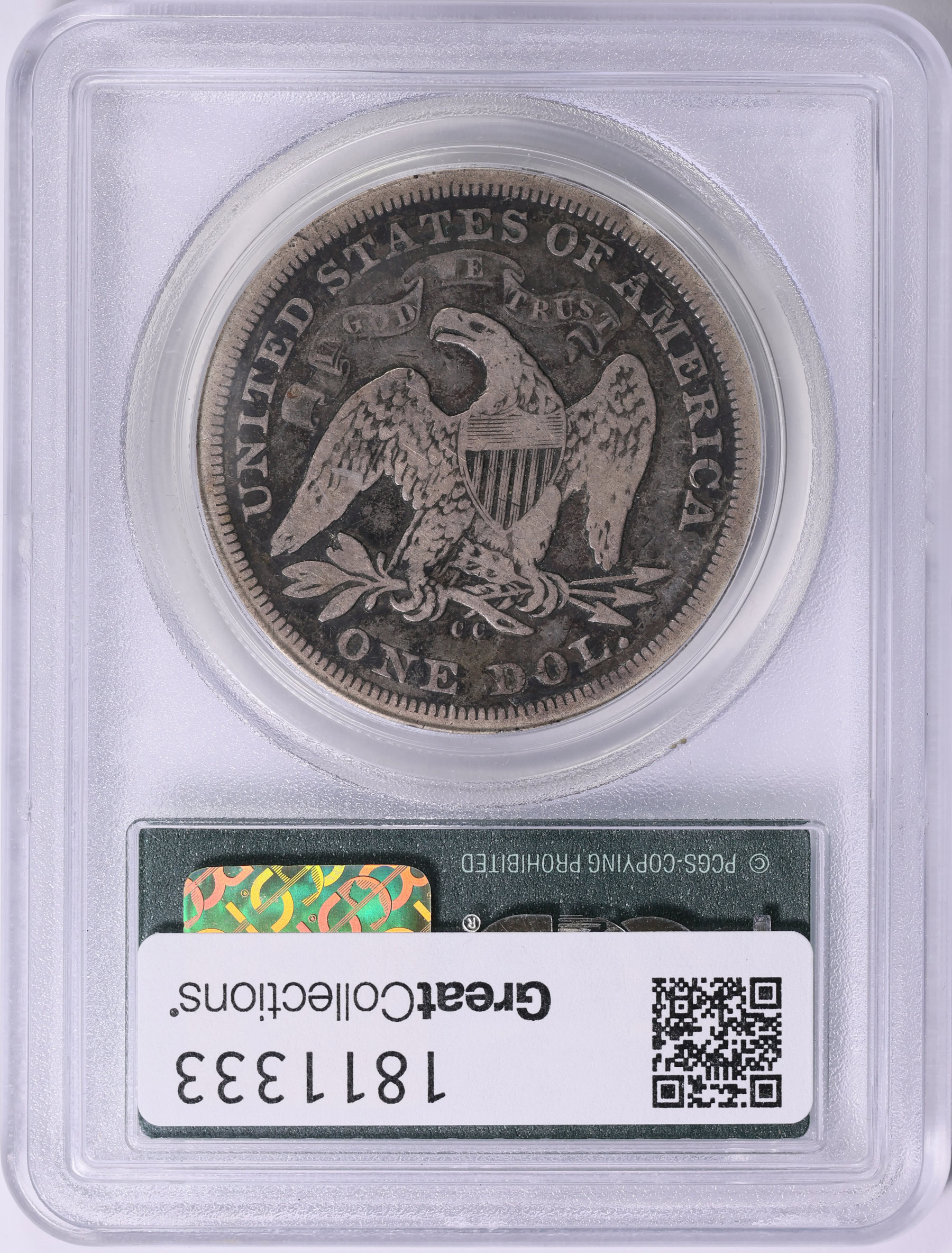 1873-CC Seated Liberty Silver Dollar PCGS VG-08 OGH (Item 1811333) | GreatCollections Coin Auctions