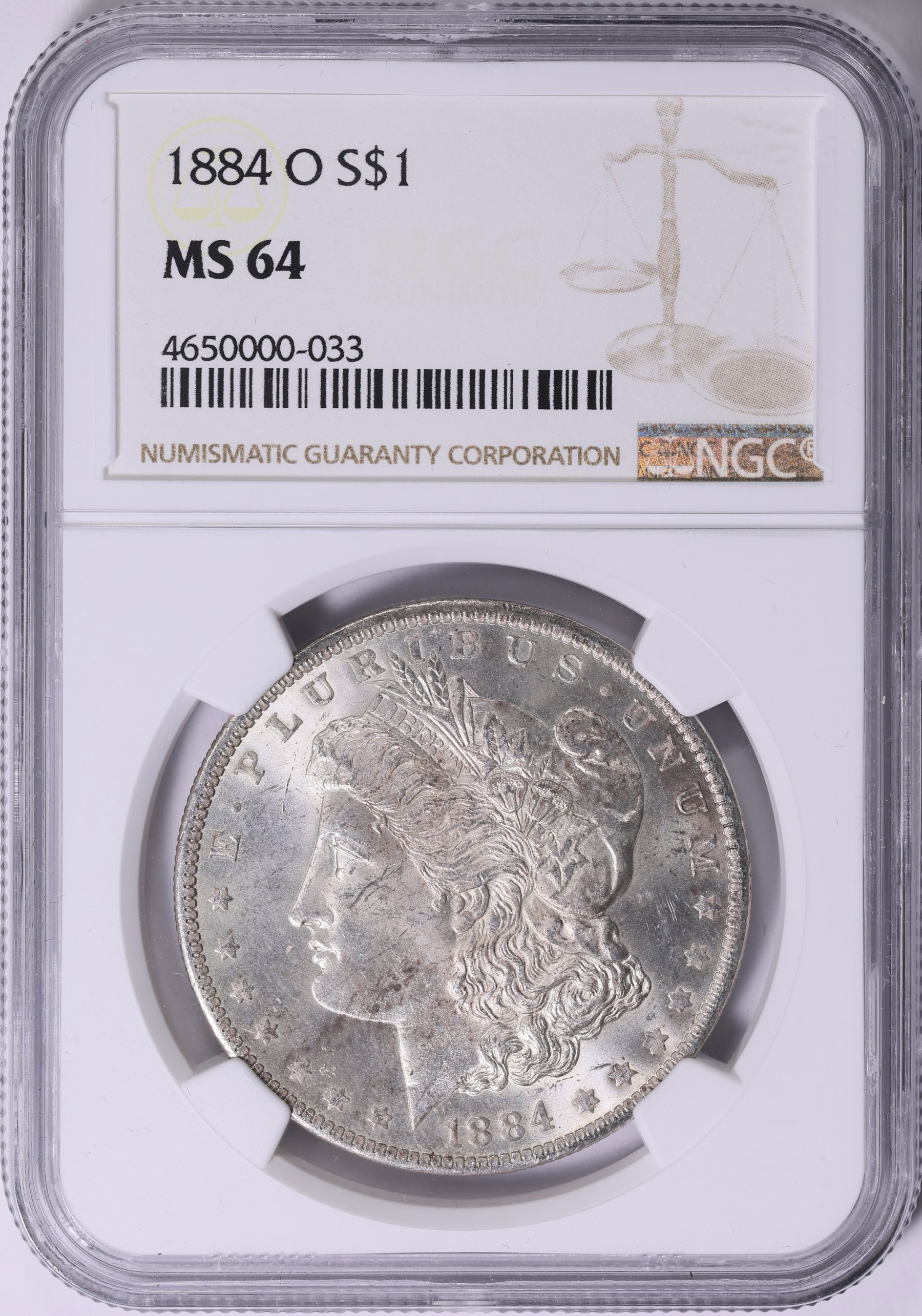 1884-O Morgan Silver Dollar NGC MS-64 (Item 1811371) | GreatCollections Coin Auctions