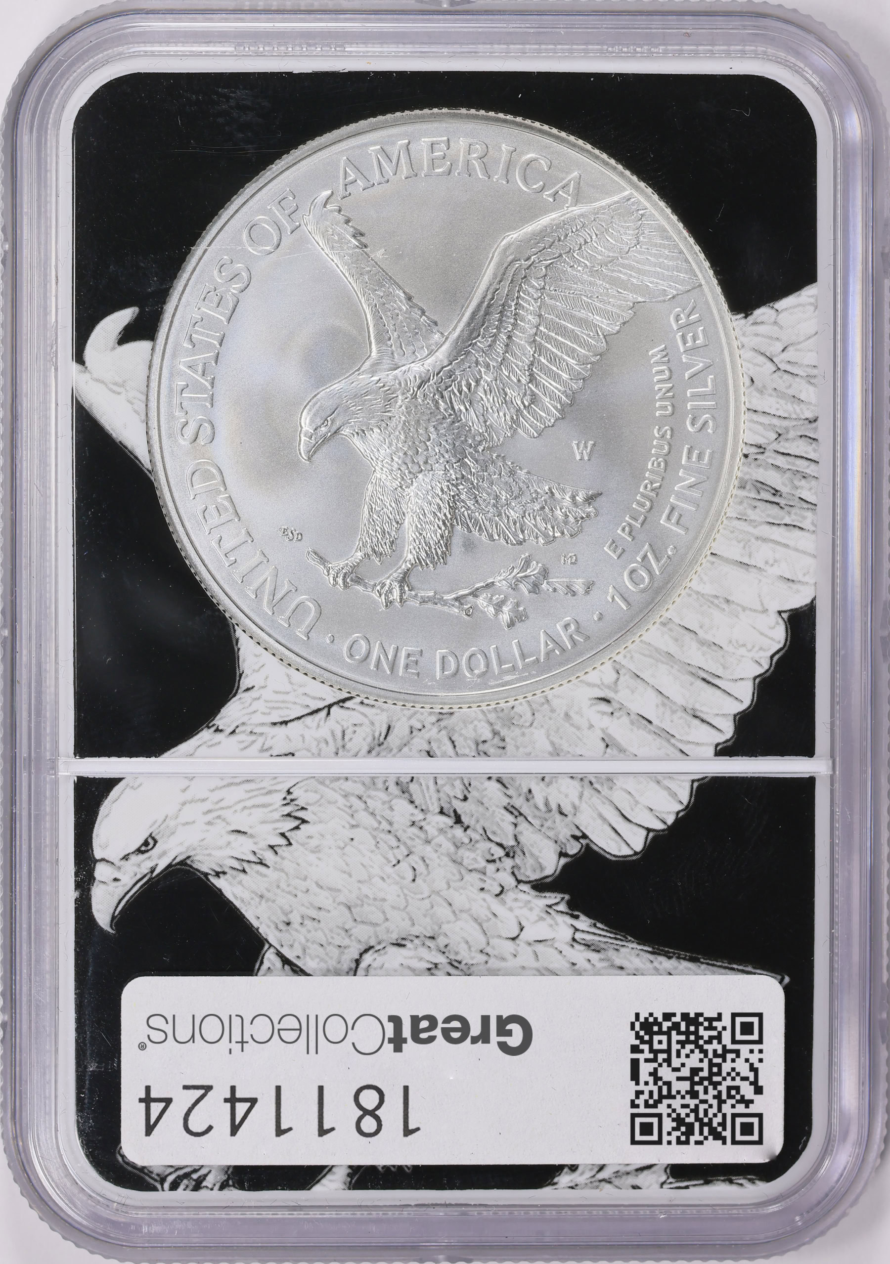 2021-W $1 Silver Eagle Burnished Type 2 NGC MS-70 (Silver Eagle Frame Holder) (Item 1811424 ...