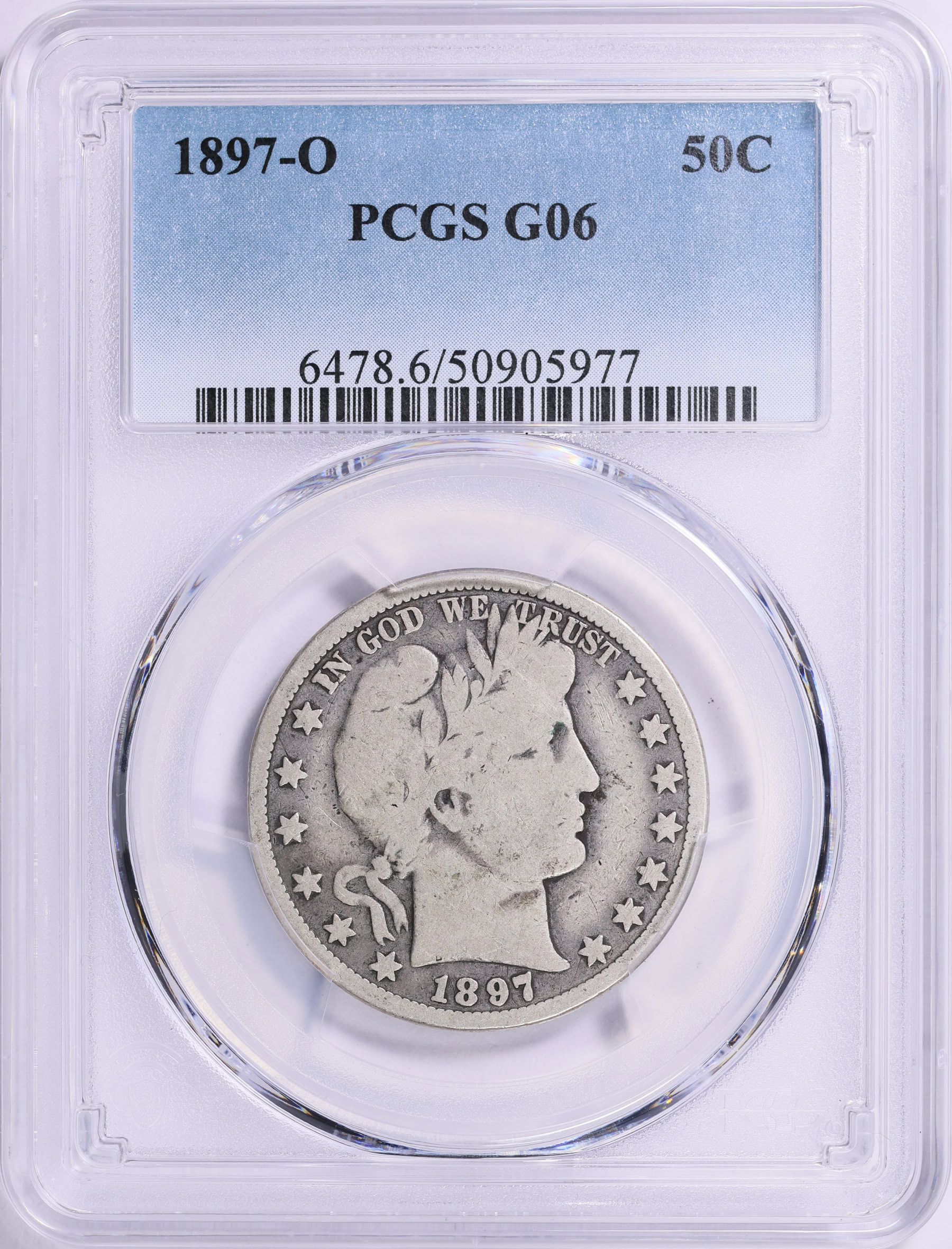 1897-O Barber Half Dollar PCGS G-06 (Item 1811439) | GreatCollections Coin Auctions