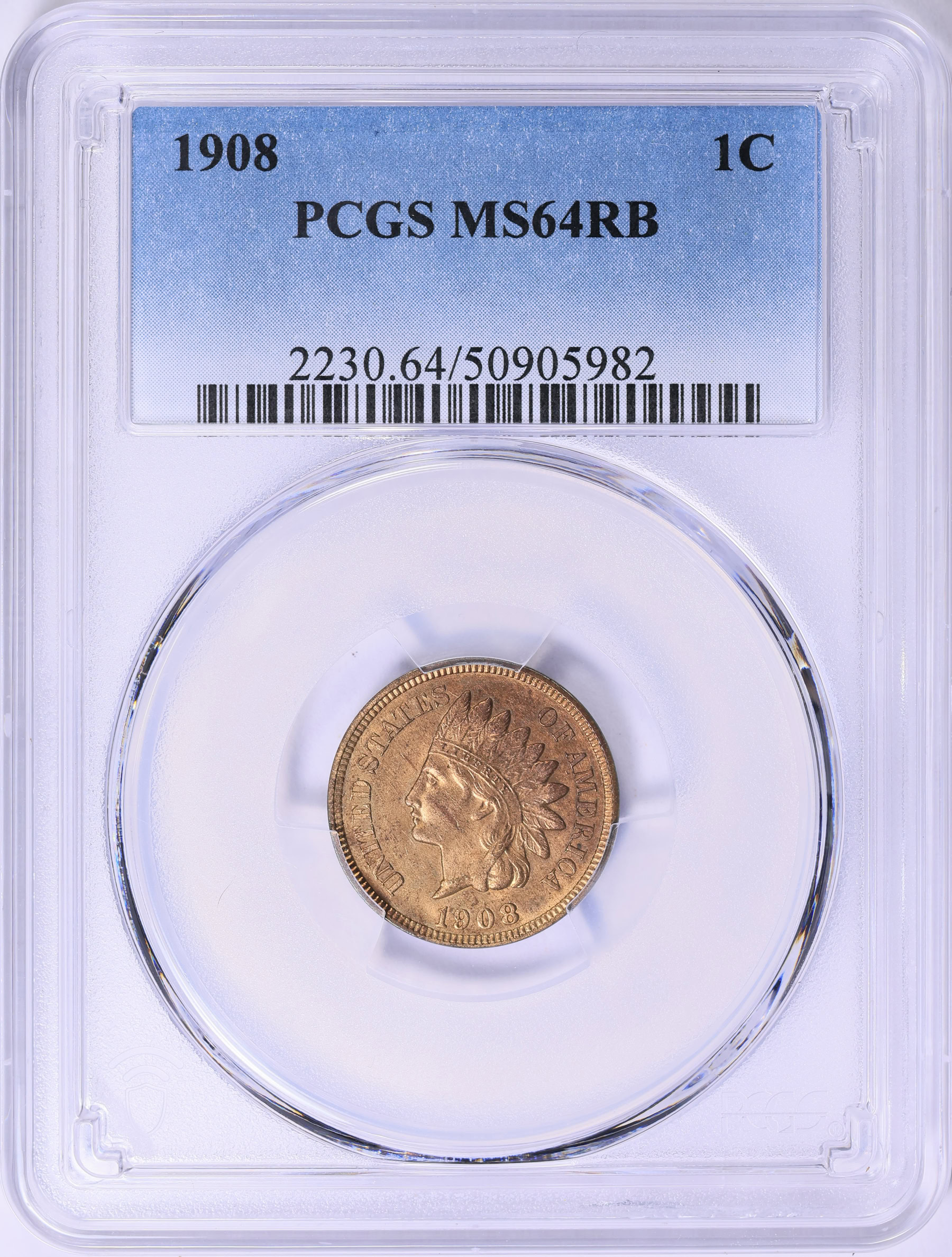 1908 Indian Cent PCGS MS-64 RB (Item 1811441) | GreatCollections Coin Auctions