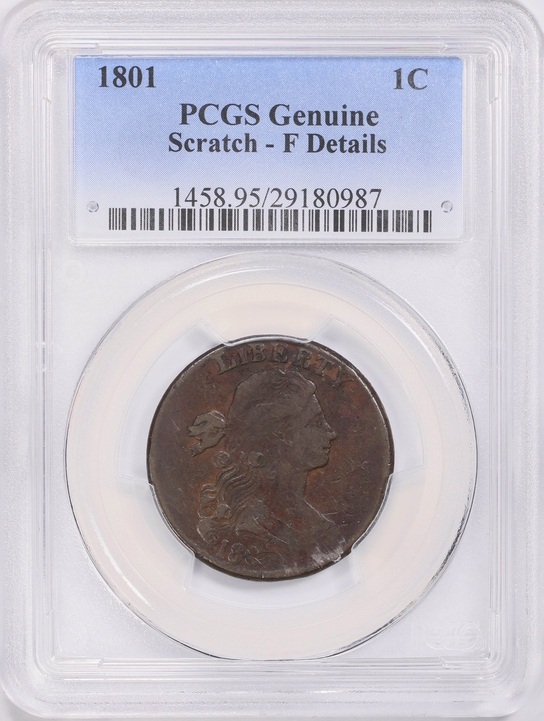 1801 Draped Bust Cent PCGS Genuine Fine Details (Item 1811476 ...