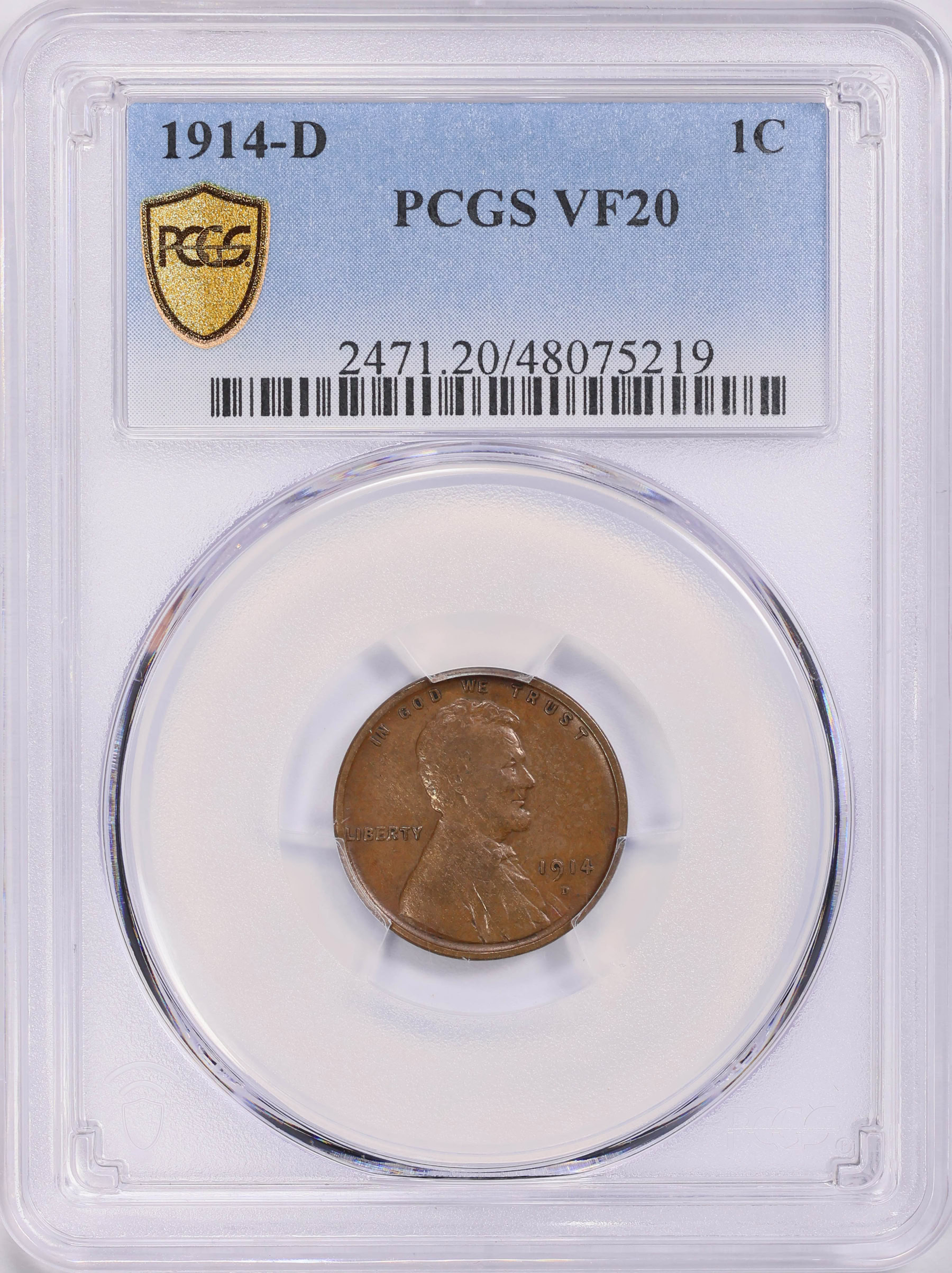 1914-D Lincoln Cent PCGS VF-20 BN (Item 1811477) | GreatCollections Coin Auctions