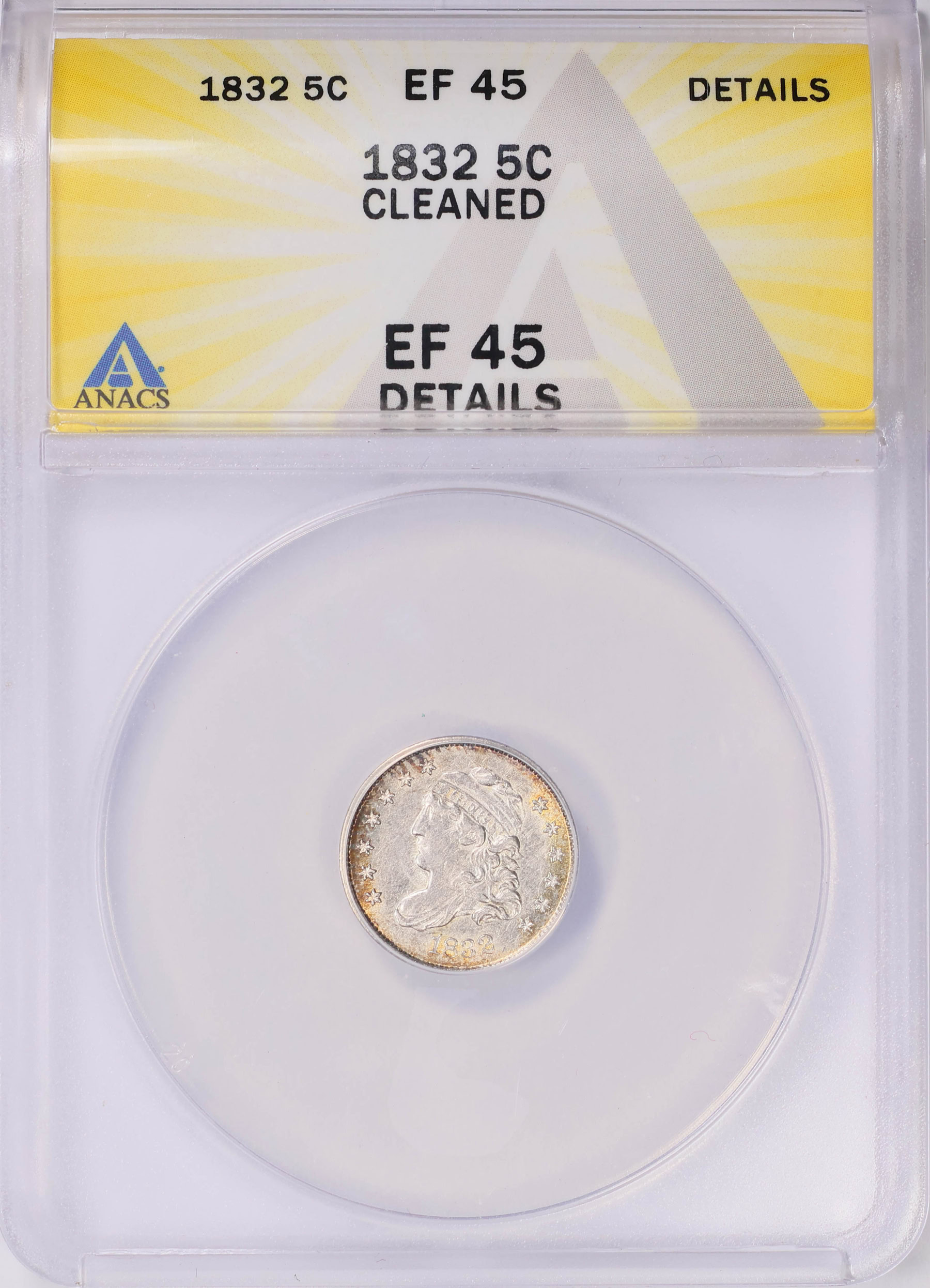 1832 Capped Bust Half Dime ANACS XF-45 Details (Item 1811479) | GreatCollections Coin Auctions