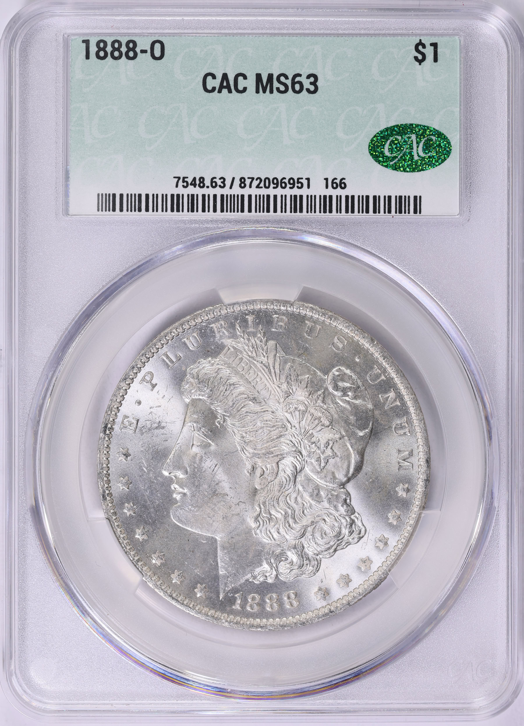 1888-O Morgan Silver Dollar CACG MS-63 (Item 1811591) | GreatCollections Coin Auctions