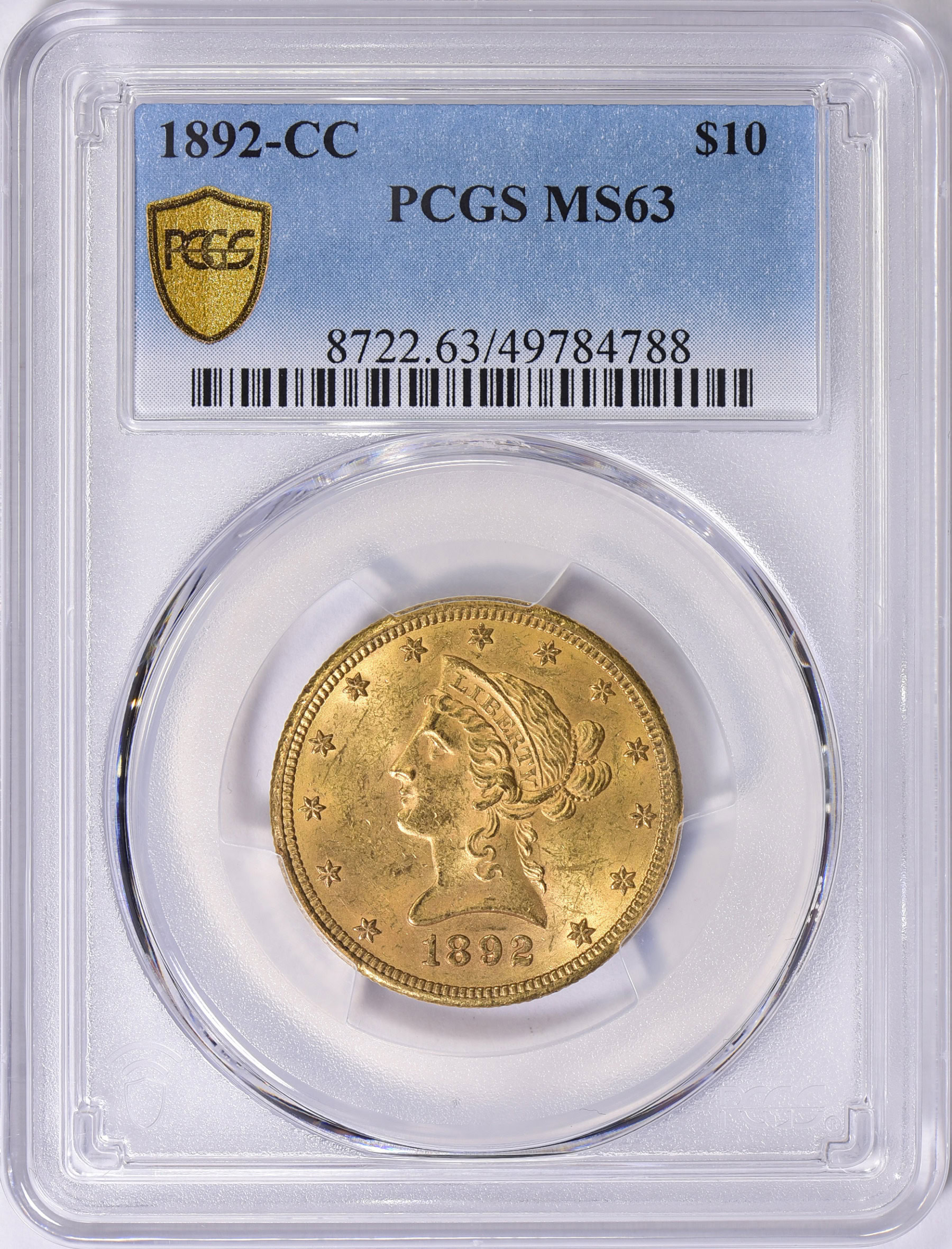 1892-CC Liberty Gold Eagle PCGS MS-63 (Item 1811597) | GreatCollections Coin Auctions