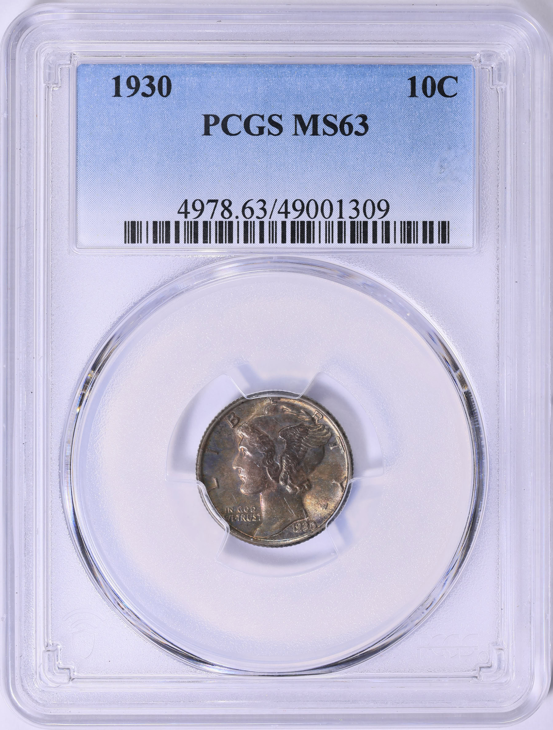 1930 Mercury Dime PCGS MS-63 (Toned) (Item 1811621) | GreatCollections Coin Auctions