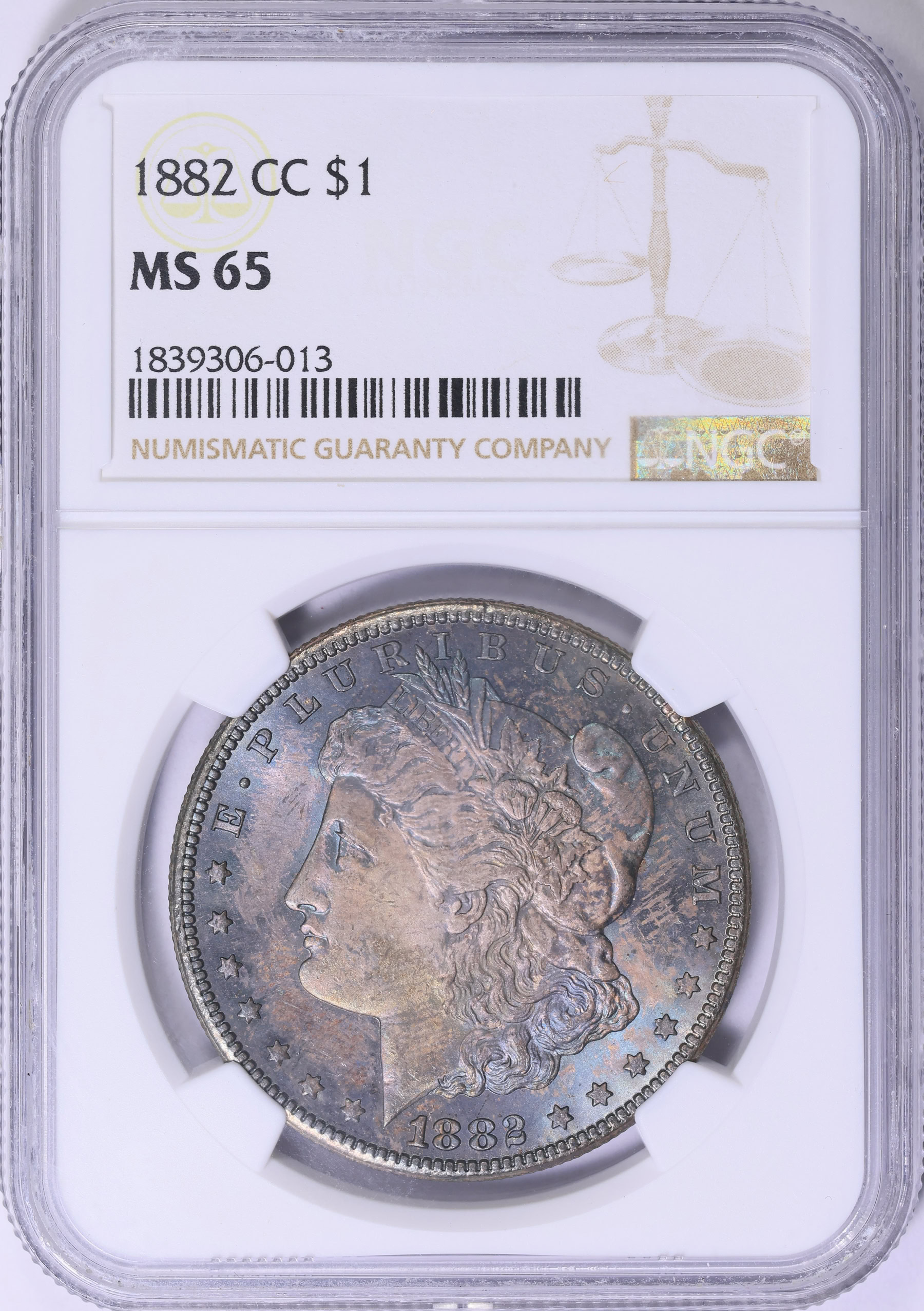 1882-CC Morgan Silver Dollar NGC MS-65 (Toned) (Item 1811735) | GreatCollections Coin Auctions