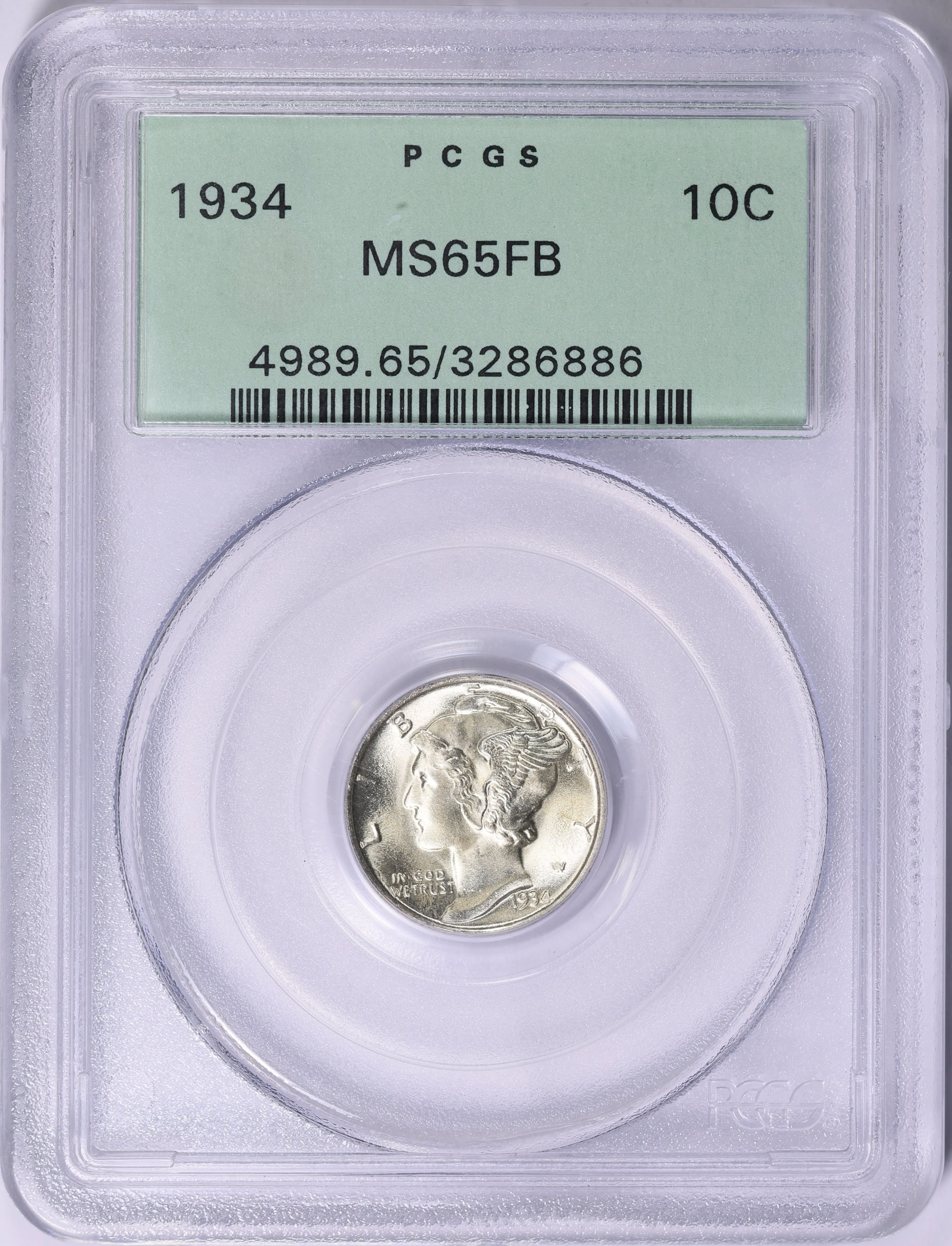 1934 Mercury Dime PCGS MS-65 FB OGH (Item 1811813) | GreatCollections Coin Auctions