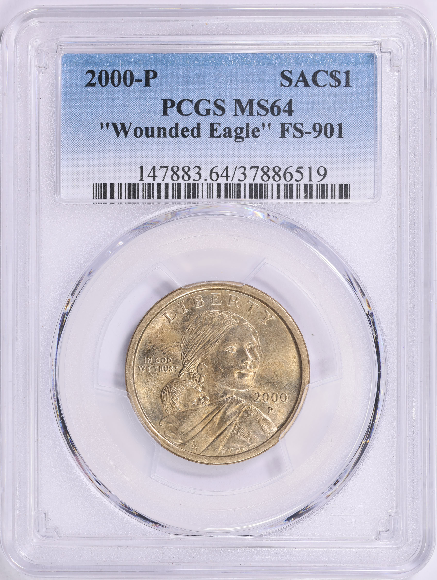 2000-P Sacagawea Dollar Wounded Eagle FS-901 PCGS MS-64 (Item 1811892 ...