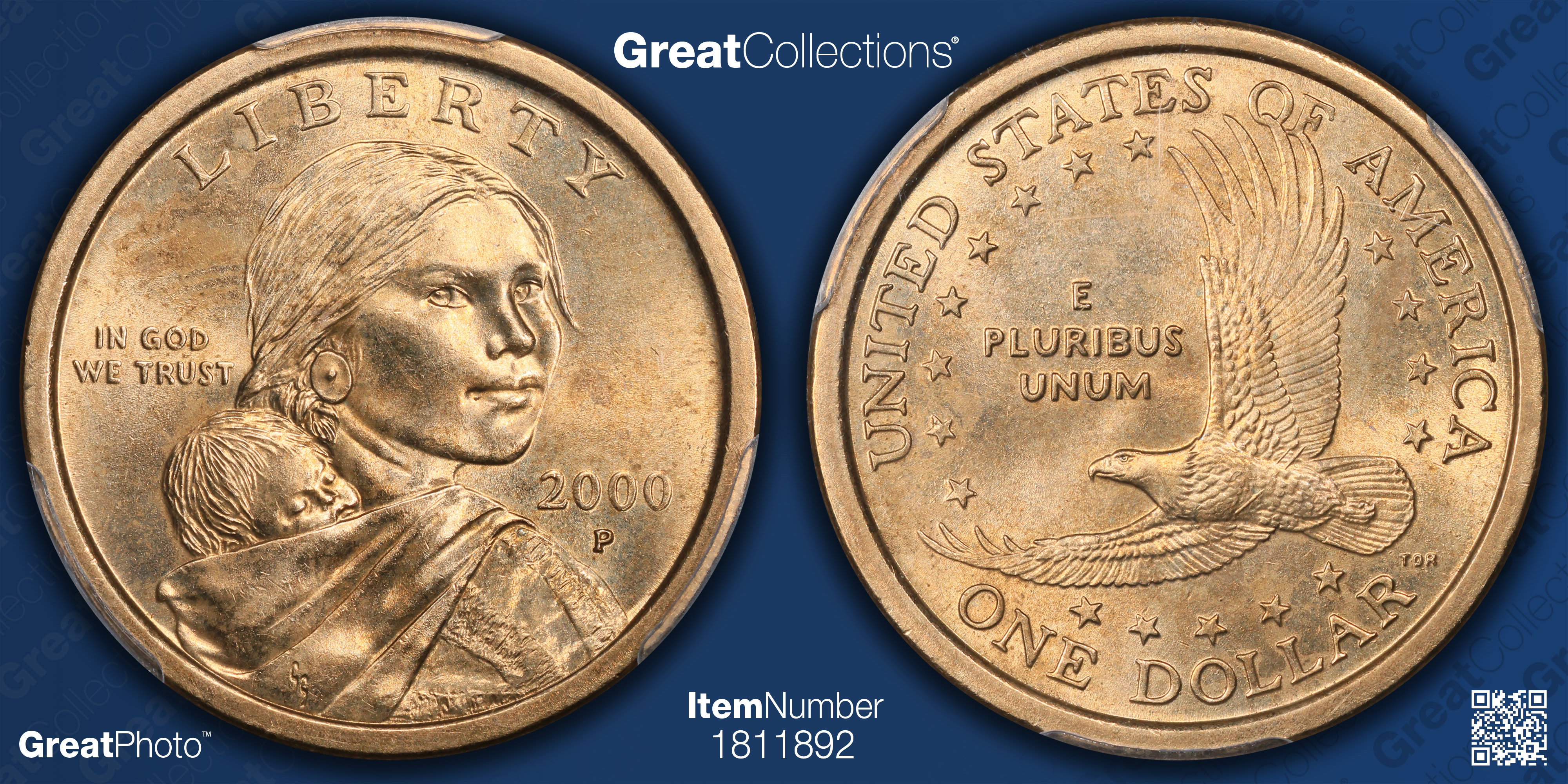 2000-P Sacagawea Dollar Wounded Eagle FS-901 PCGS MS-64 (Item 1811892 ...
