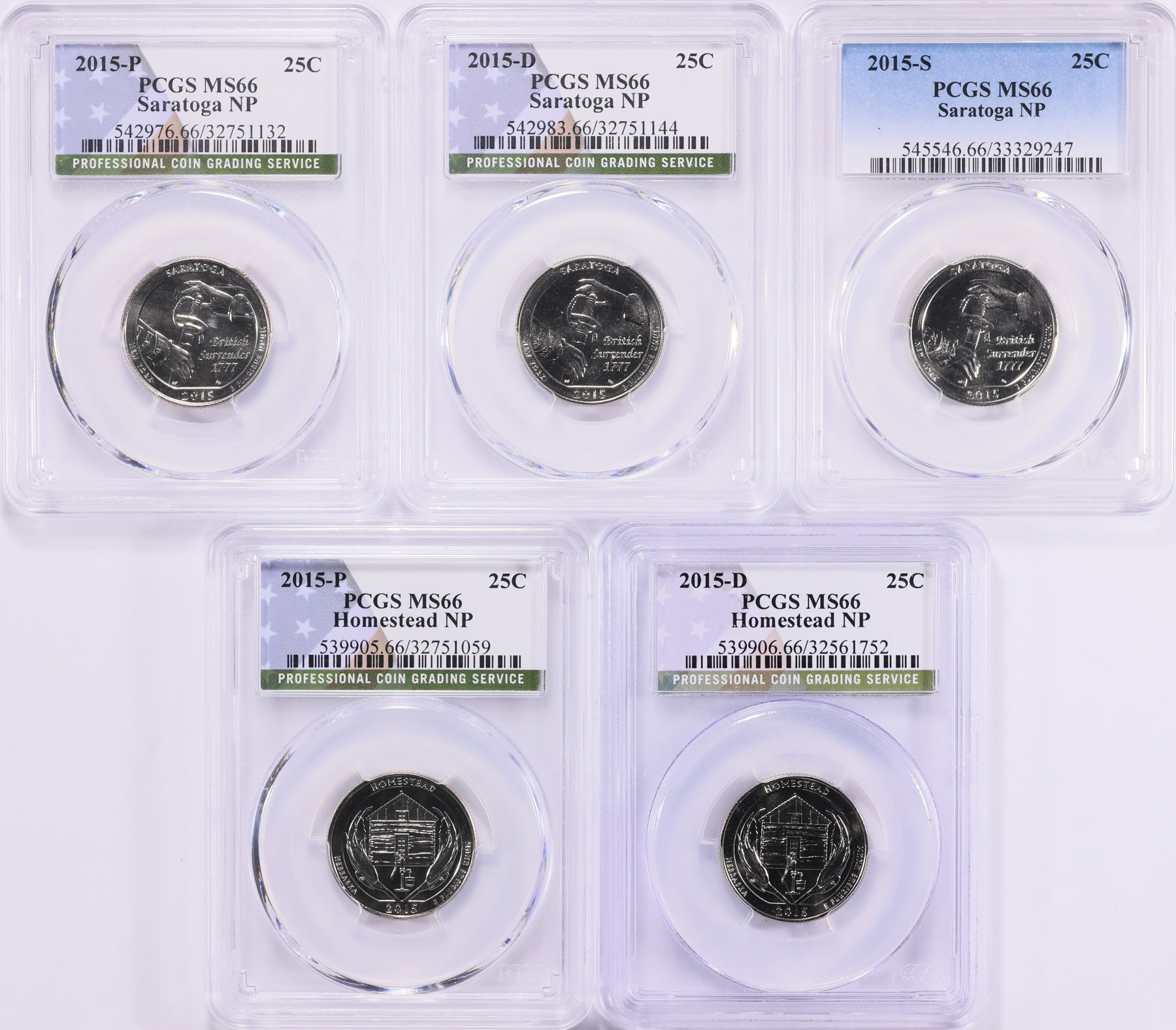 2015 America the Beautiful Quarter Selection PCGS MS-66 (11 Coins ...