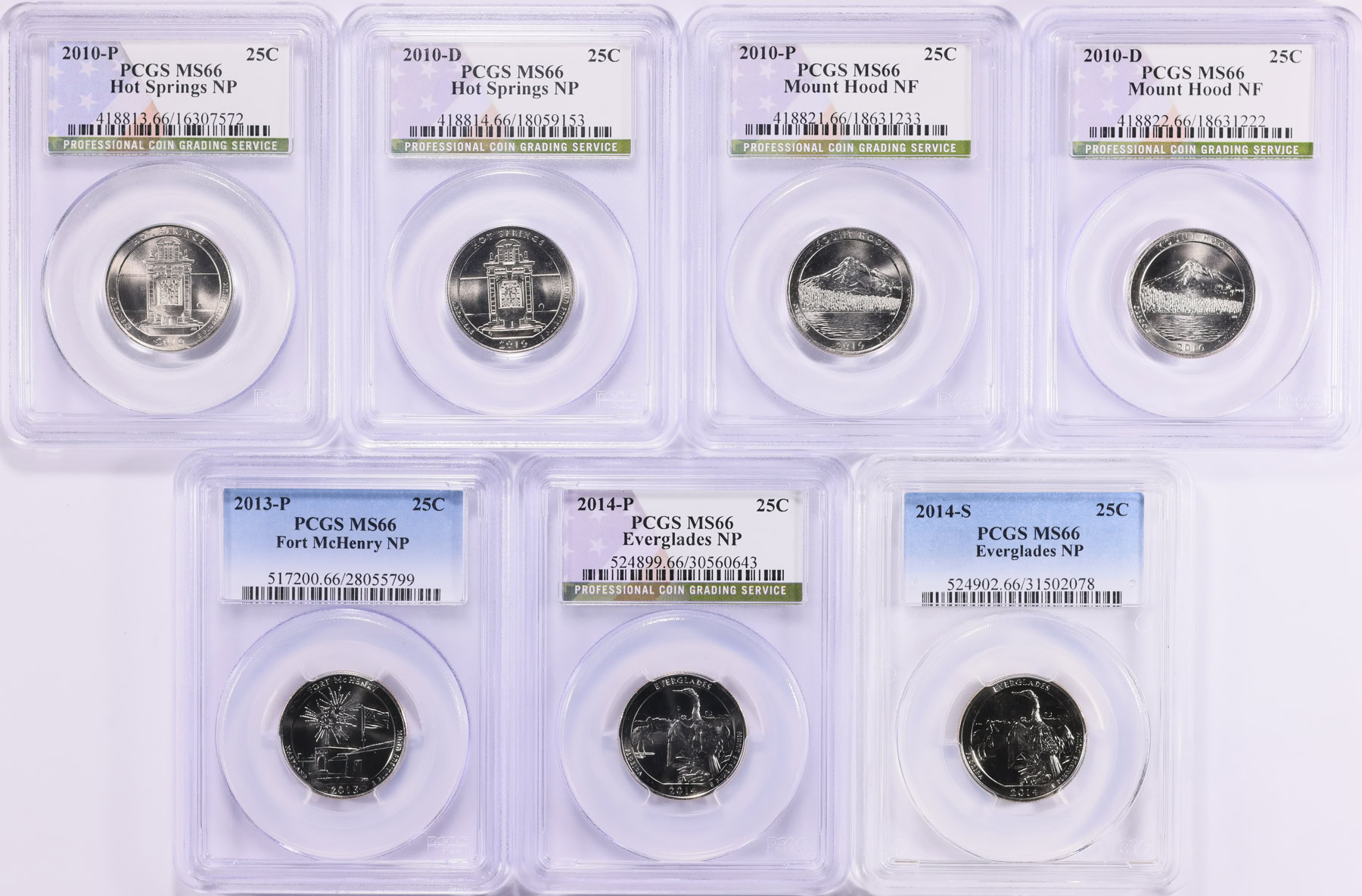 2010 - 2018 America the Beautiful Quarter Selection PCGS MS-66 (13 ...
