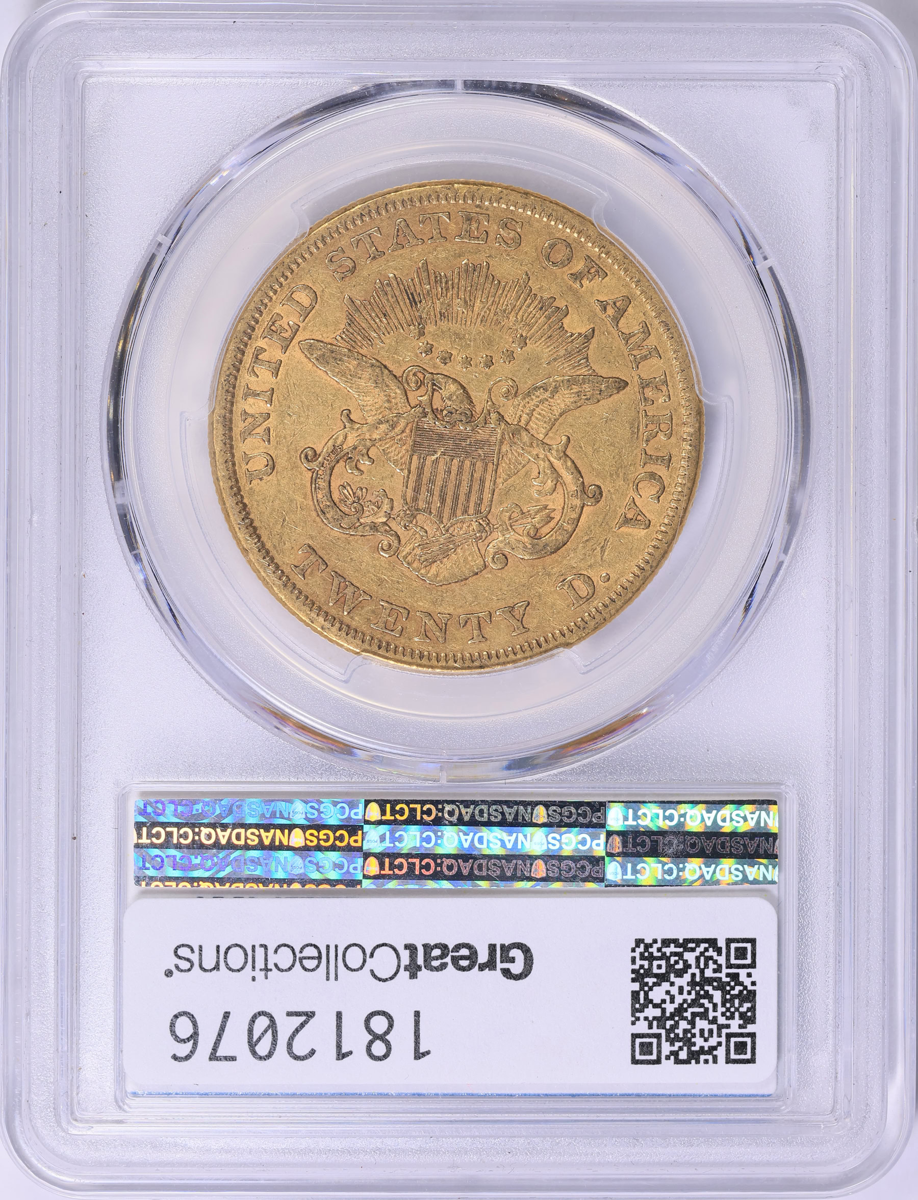 1854 Liberty Gold Double Eagle Small Date PCGS XF-45 (CAC Green) (Item 1812076 ...