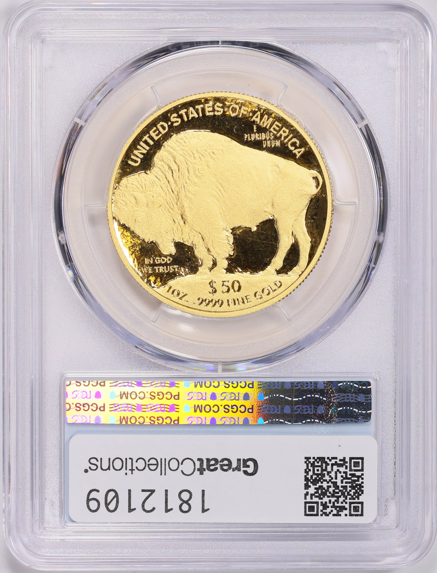 2008-W $50 One-Ounce Gold American Buffalo First Strike PCGS Proof-70 DCAM (Item 1812109 ...