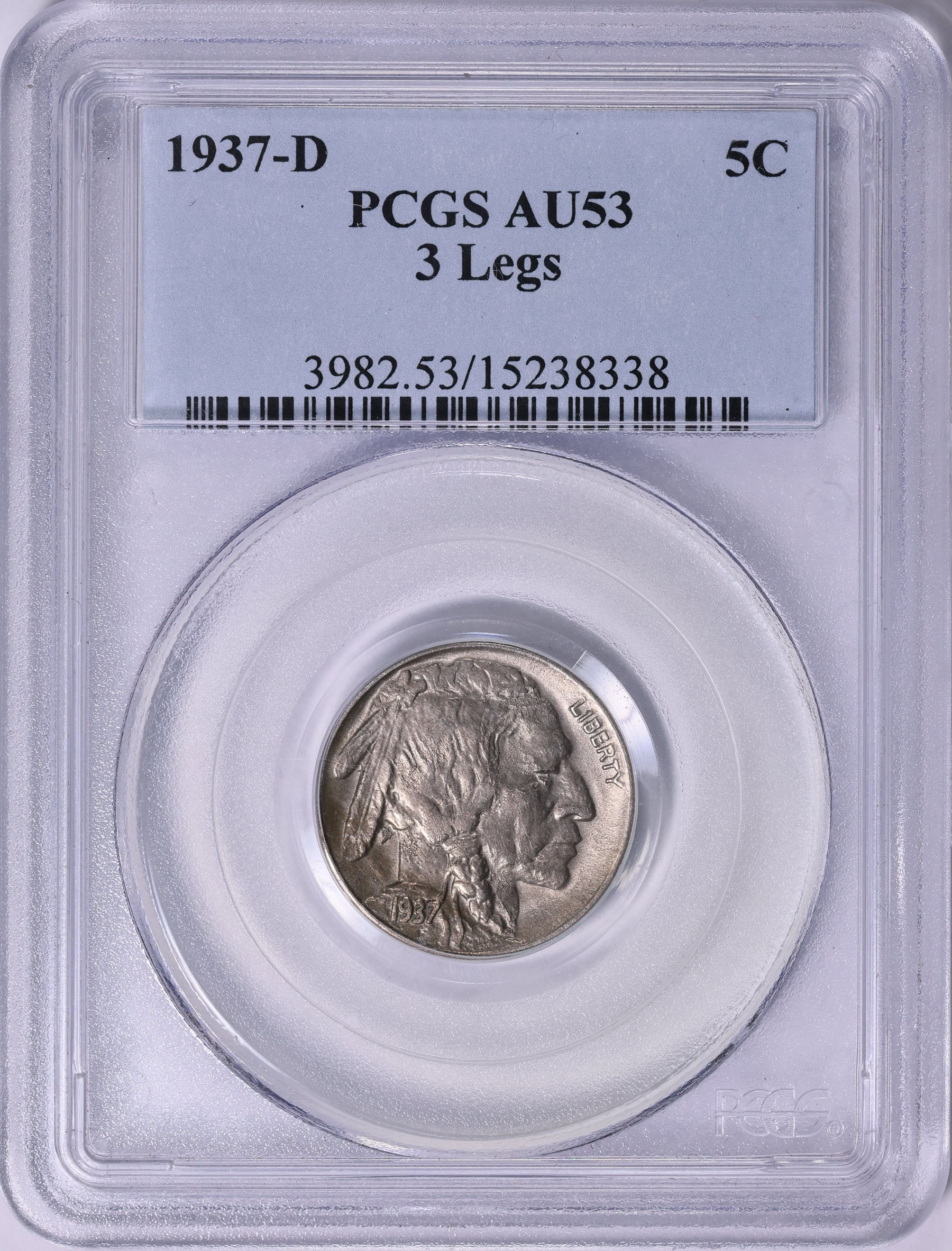 1937-D Buffalo Nickel 3 Legs PCGS AU-53 (Item 1812123) | GreatCollections Coin Auctions