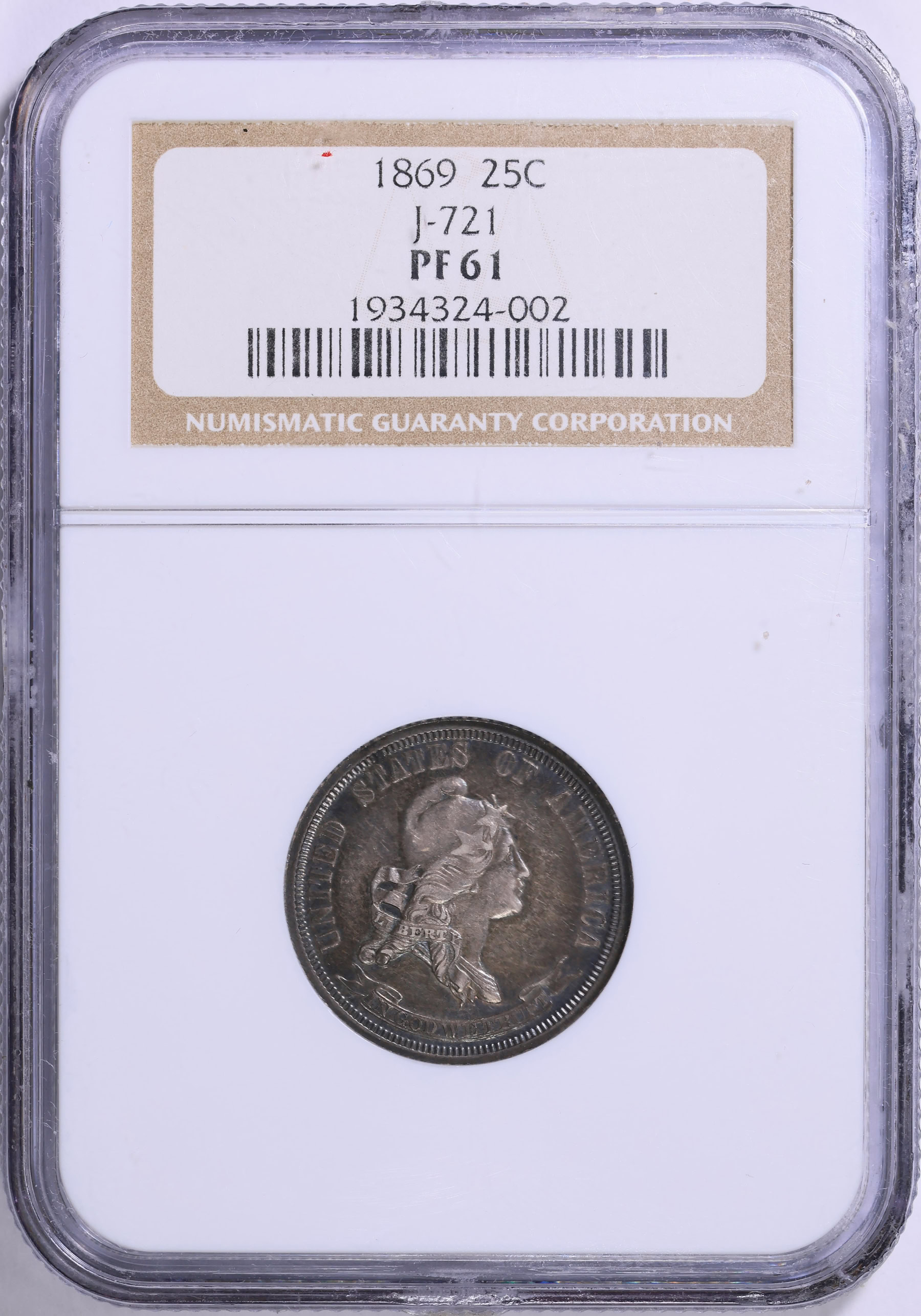 Pattern 1869 25c J-721 NGC Proof-61 (Item 1812127) | GreatCollections ...