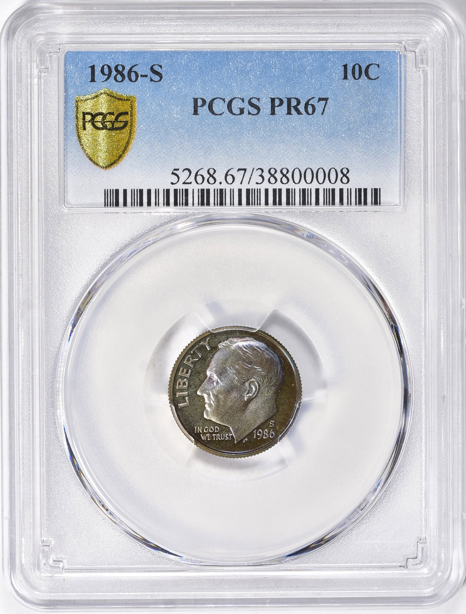 1986-S Roosevelt Dime PCGS Proof-67 (Toned) (Item 1812135 ...