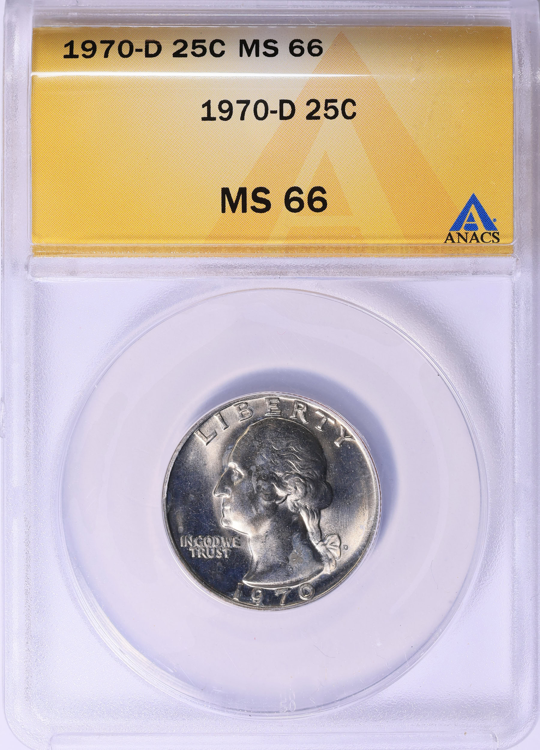 1970-D Washington Quarter ANACS MS-66 (Item 1812181) | GreatCollections Coin Auctions