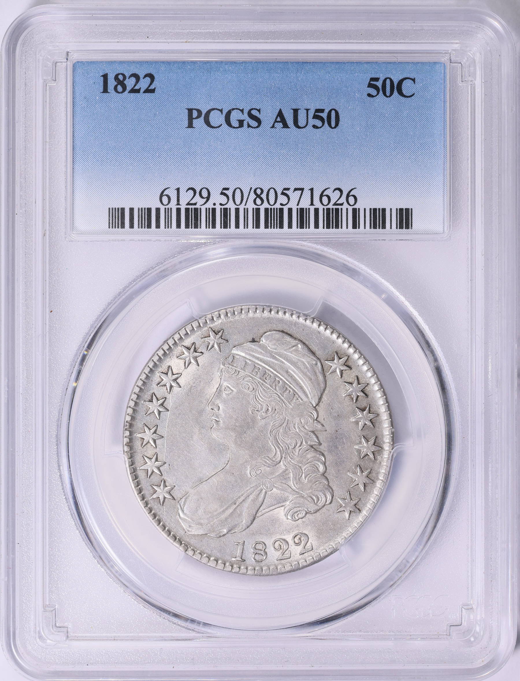 1822 Capped Bust Half Dollar PCGS AU-50 (Item 1812302) | GreatCollections Coin Auctions