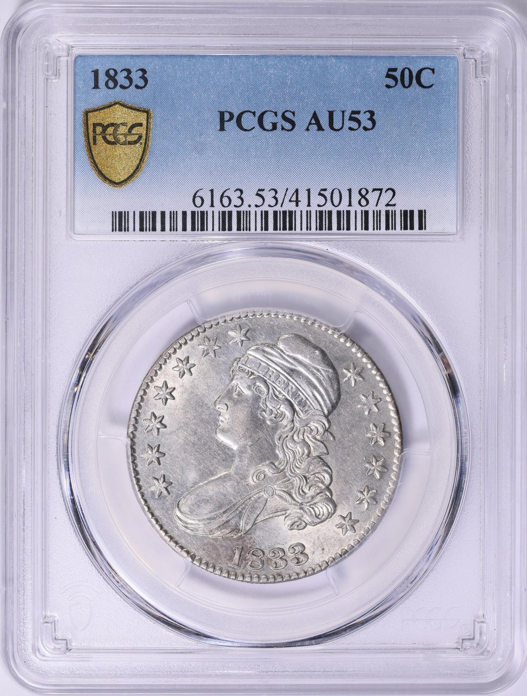 1833 Capped Bust Half Dollar PCGS AU-53 (Item 1812308 ...