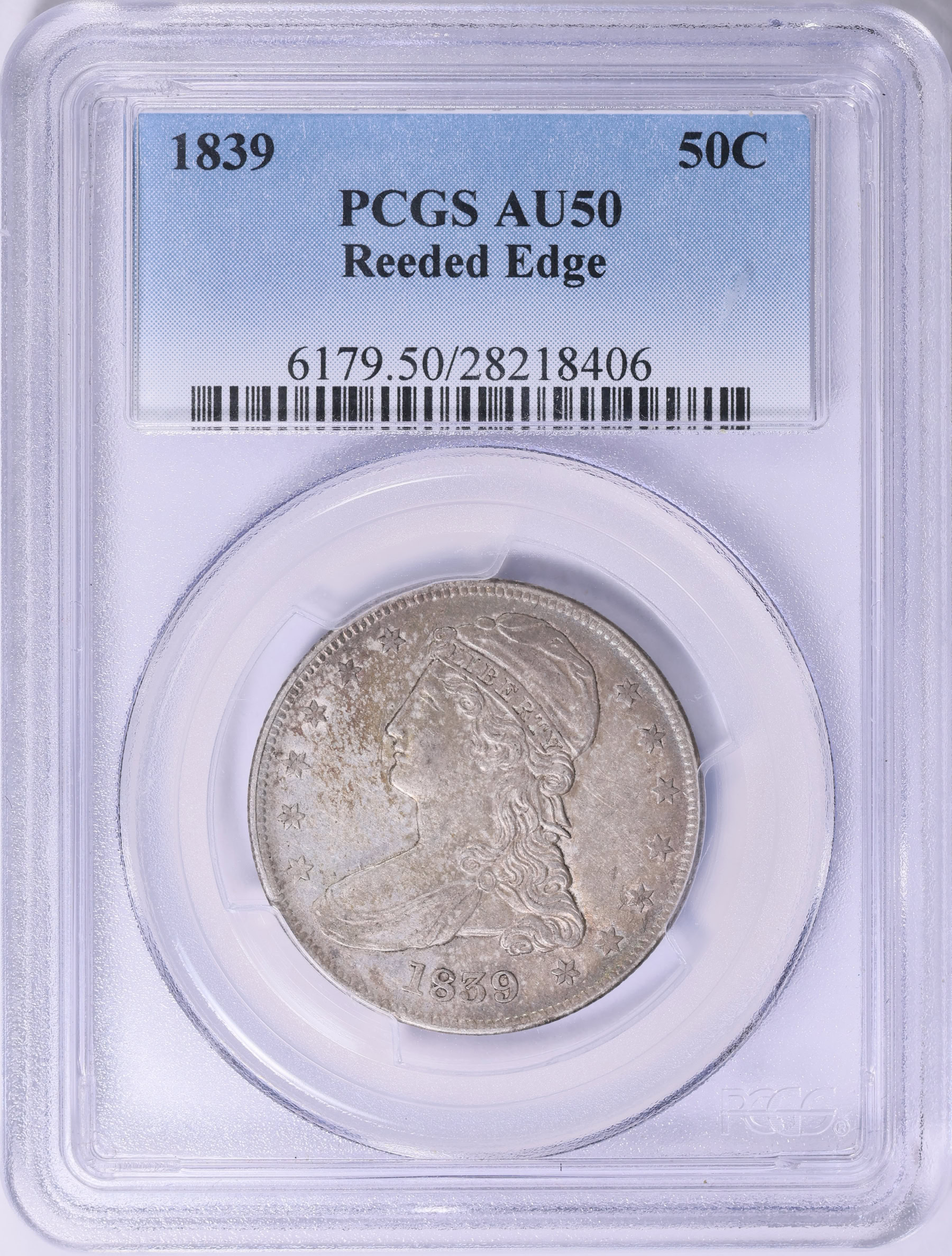 1839 Capped Bust Half Dollar Reeded Edge PCGS AU-50 (Toned) (Item 1812310) | GreatCollections ...