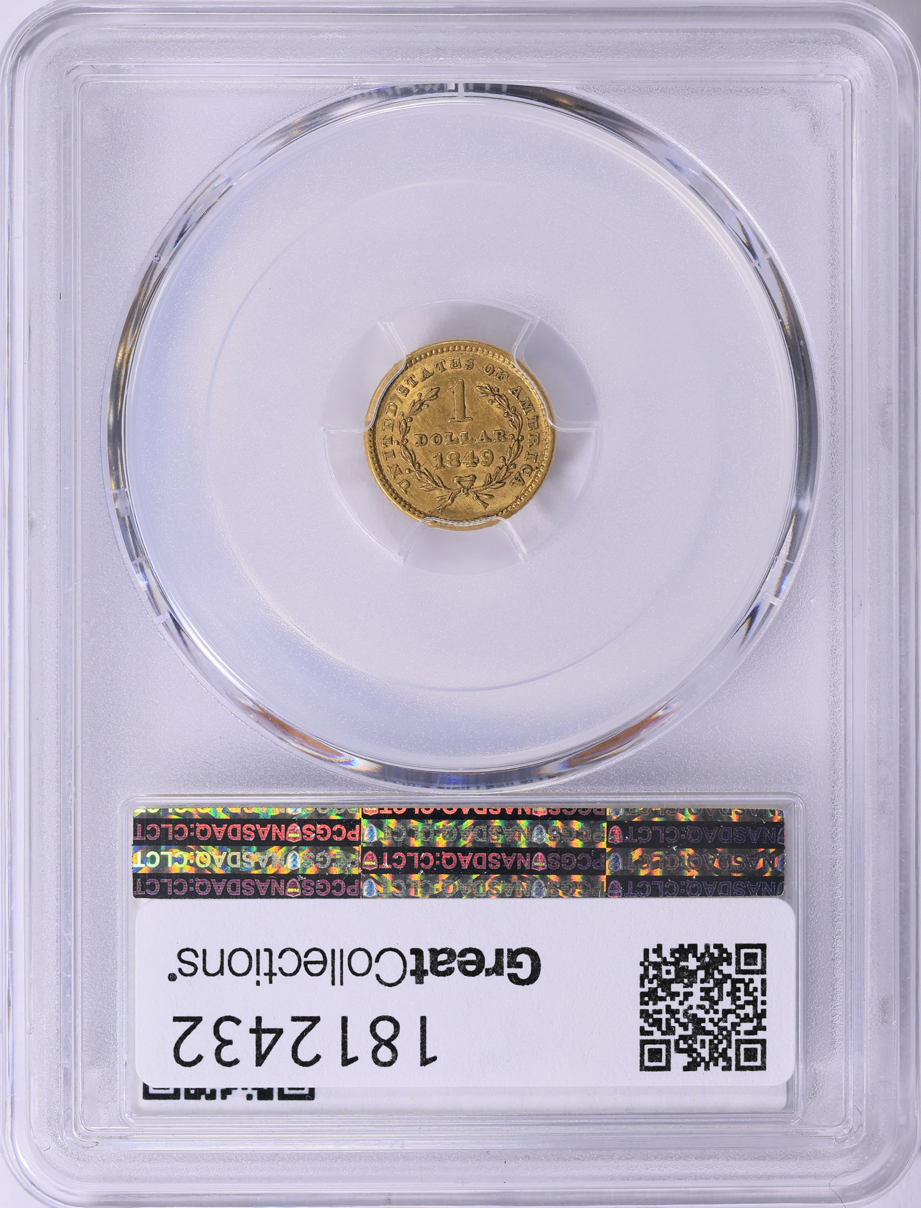 1849 Liberty Gold Dollar Closed Wreath PCGS MS-61 (Newman Collection ...