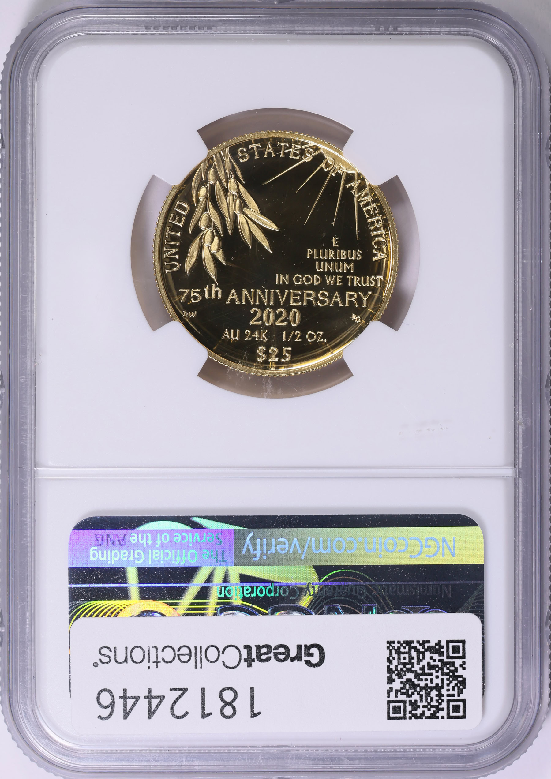 2020-W End of World War II 75th Anniversary Gold $25 First Day of Issue ...