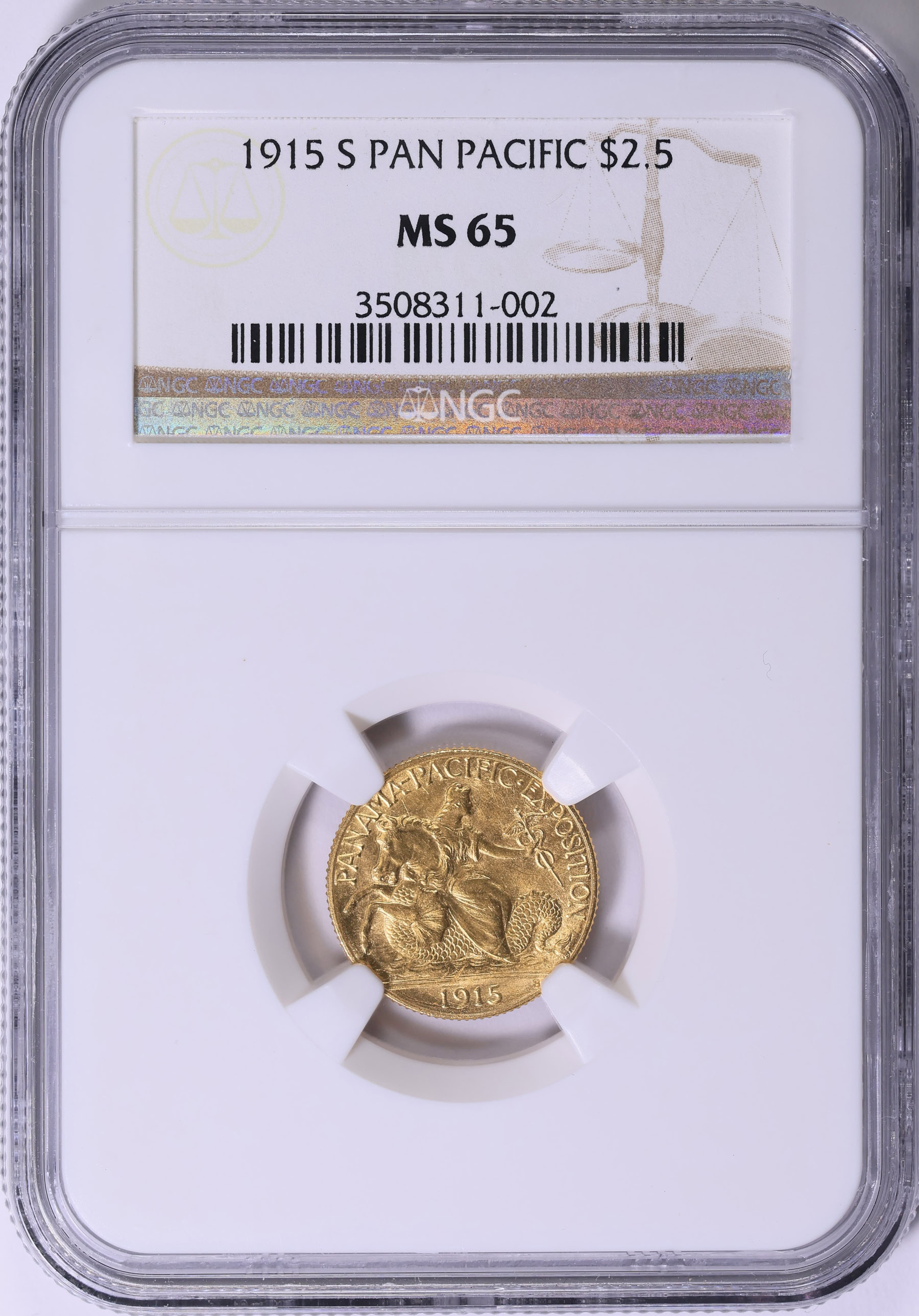 1915-S Panama-Pacific Exposition Quarter Eagle NGC MS-65 (Item 1812692) | GreatCollections Coin ...