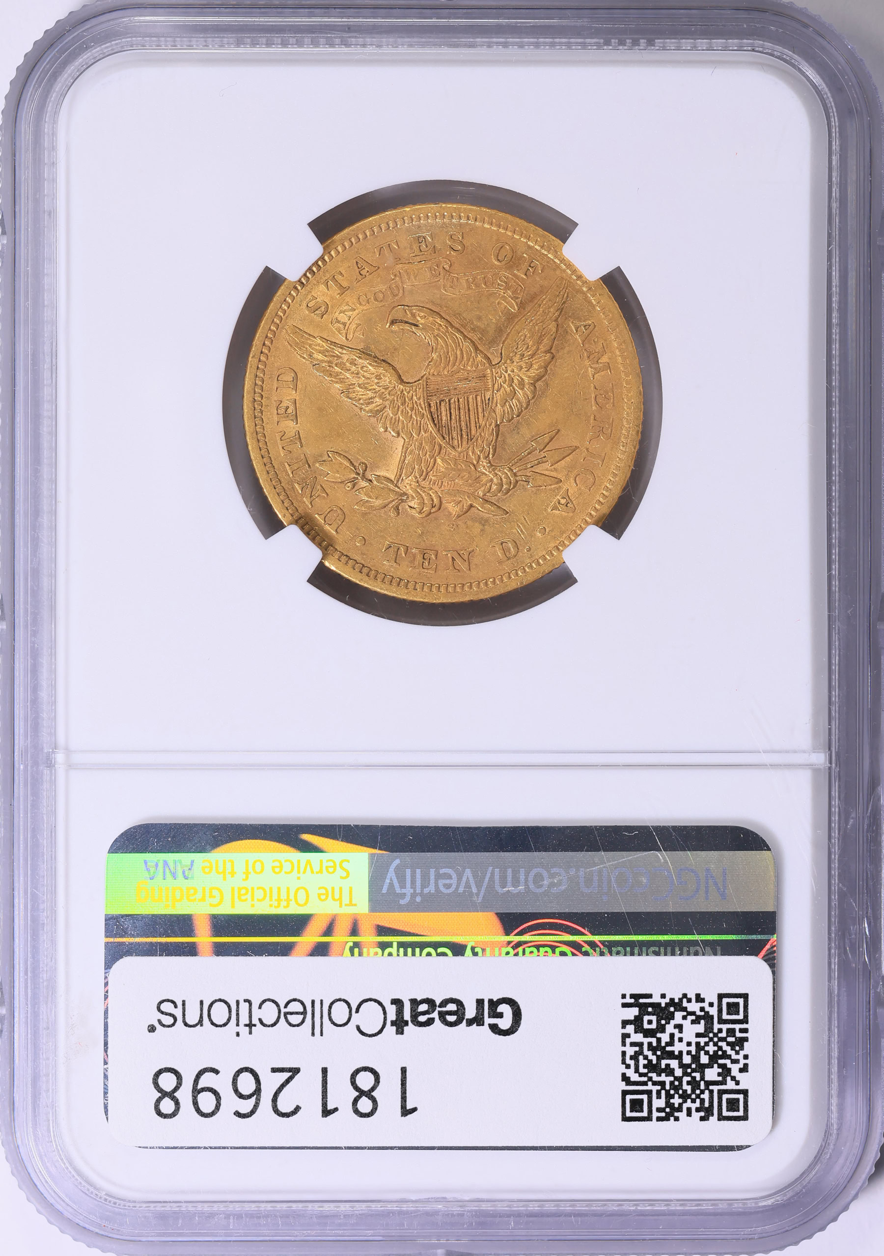 1867-S Liberty Gold Eagle NGC AU-53 (Item 1812698) | GreatCollections ...