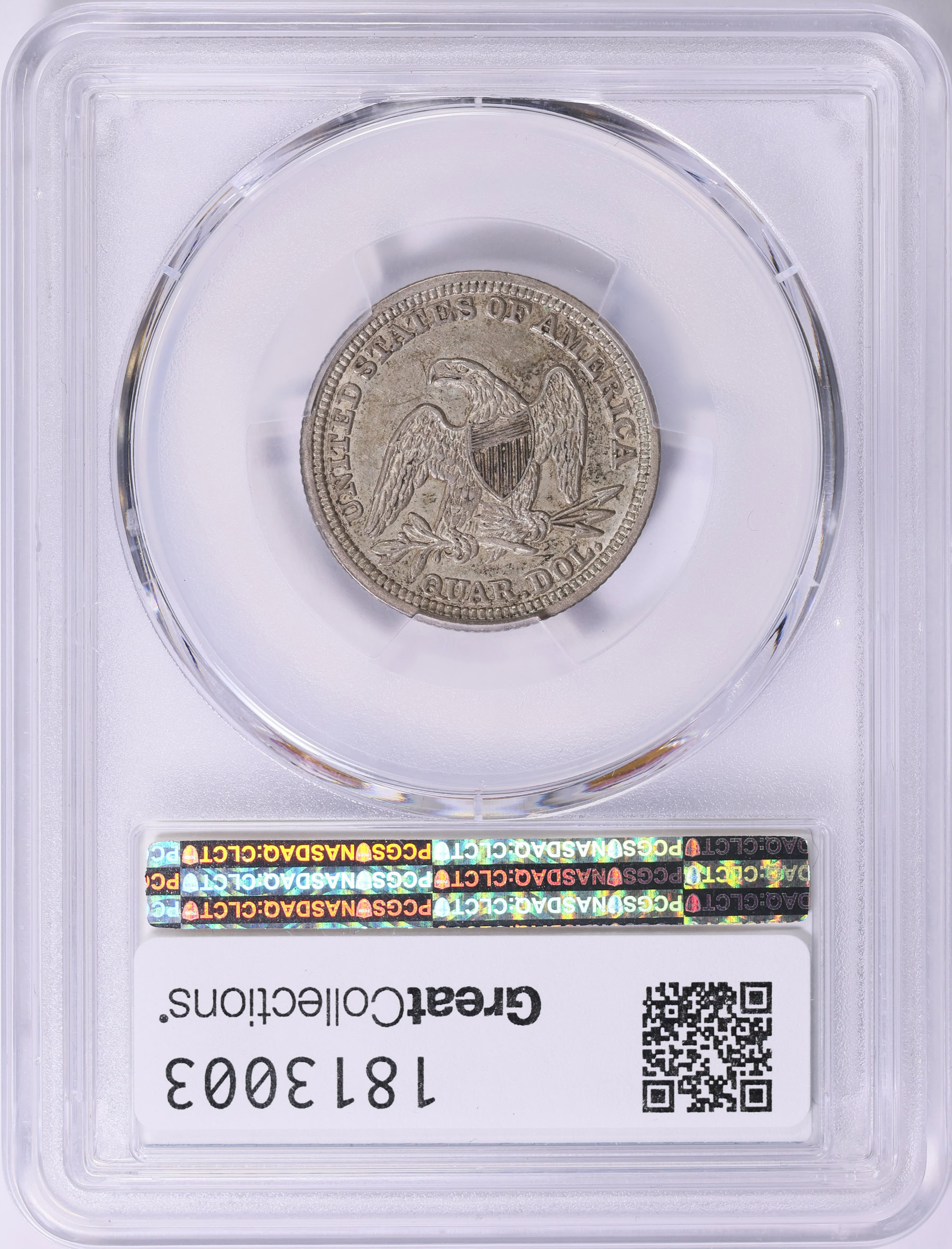 1848 Seated Liberty Quarter PCGS AU-53 (CAC Green) (Item 1813003) | GreatCollections Coin Auctions