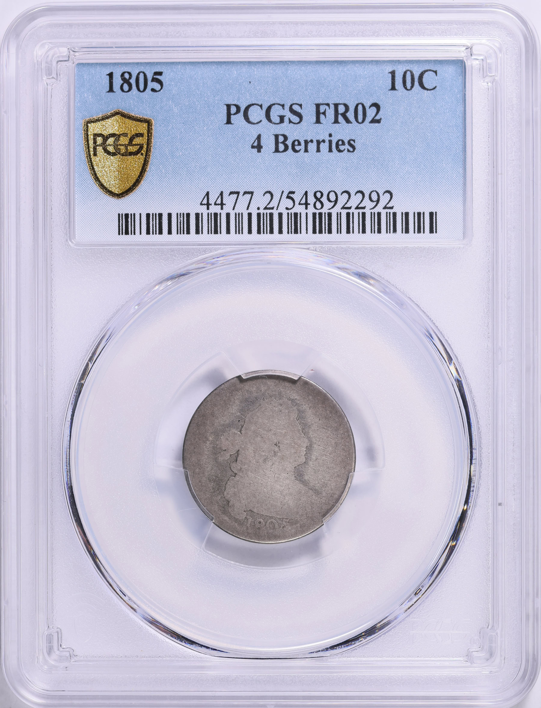 1805 Draped Bust Dime 4 Berries PCGS FR-02 (Item 1813061 ...