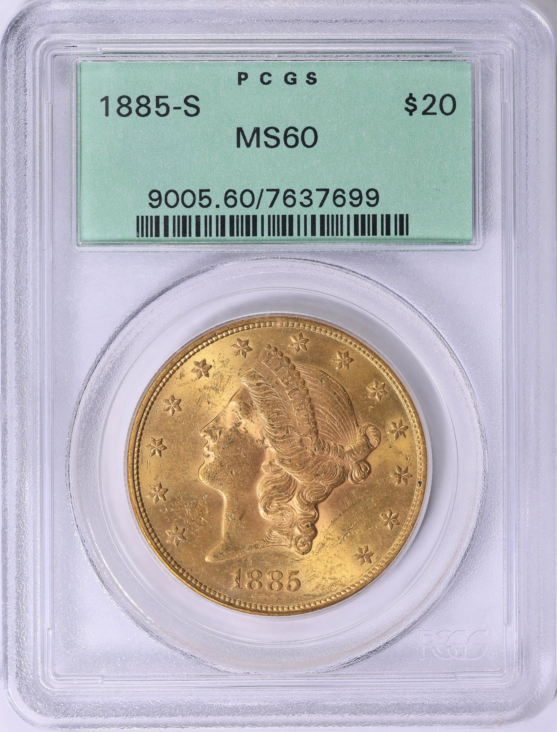 1885-S Liberty Gold Double Eagle PCGS MS-60 OGH (Item 1813229 ...