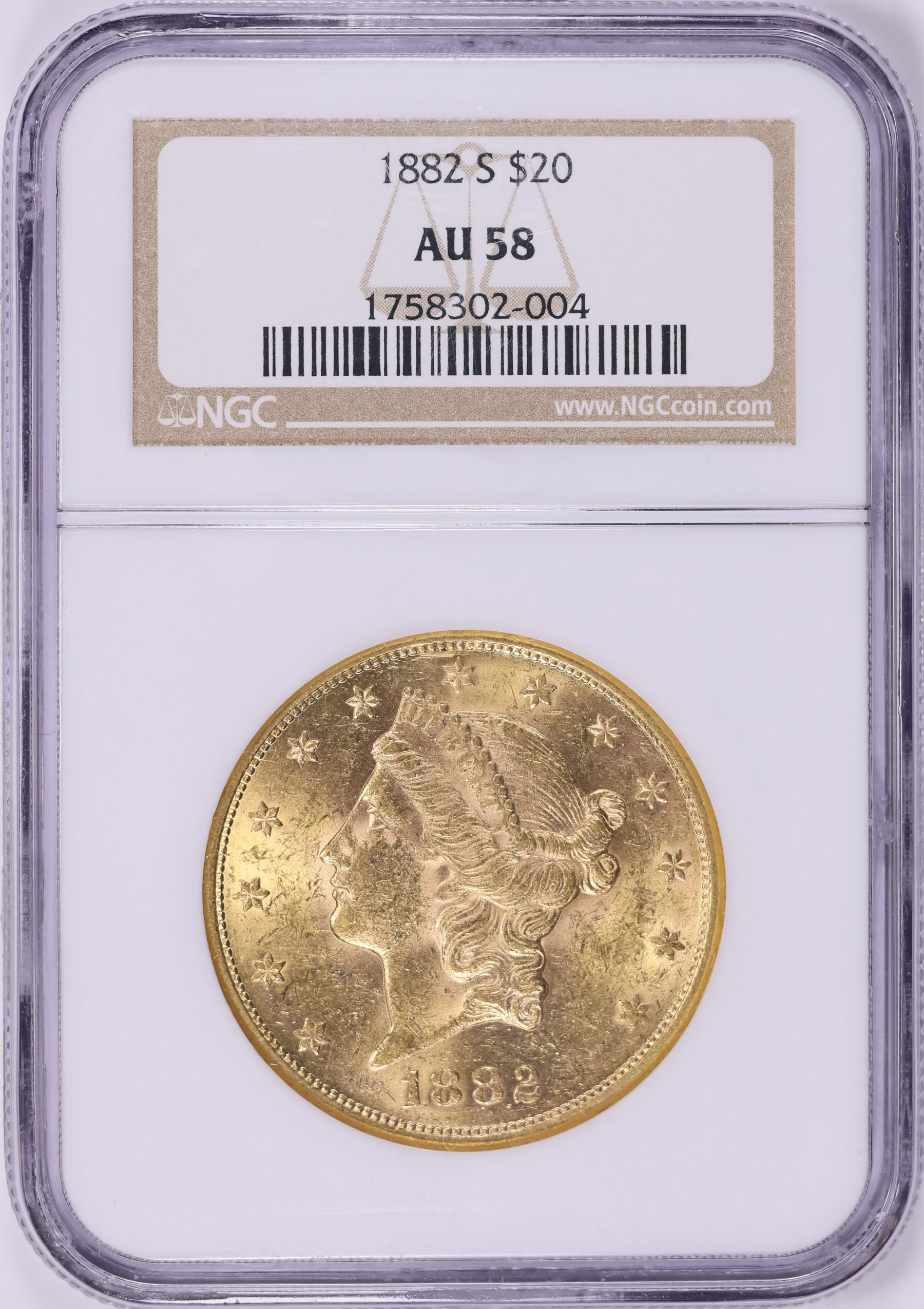 1882-S Liberty Gold Double Eagle NGC AU-58 (Item 1813302 ...