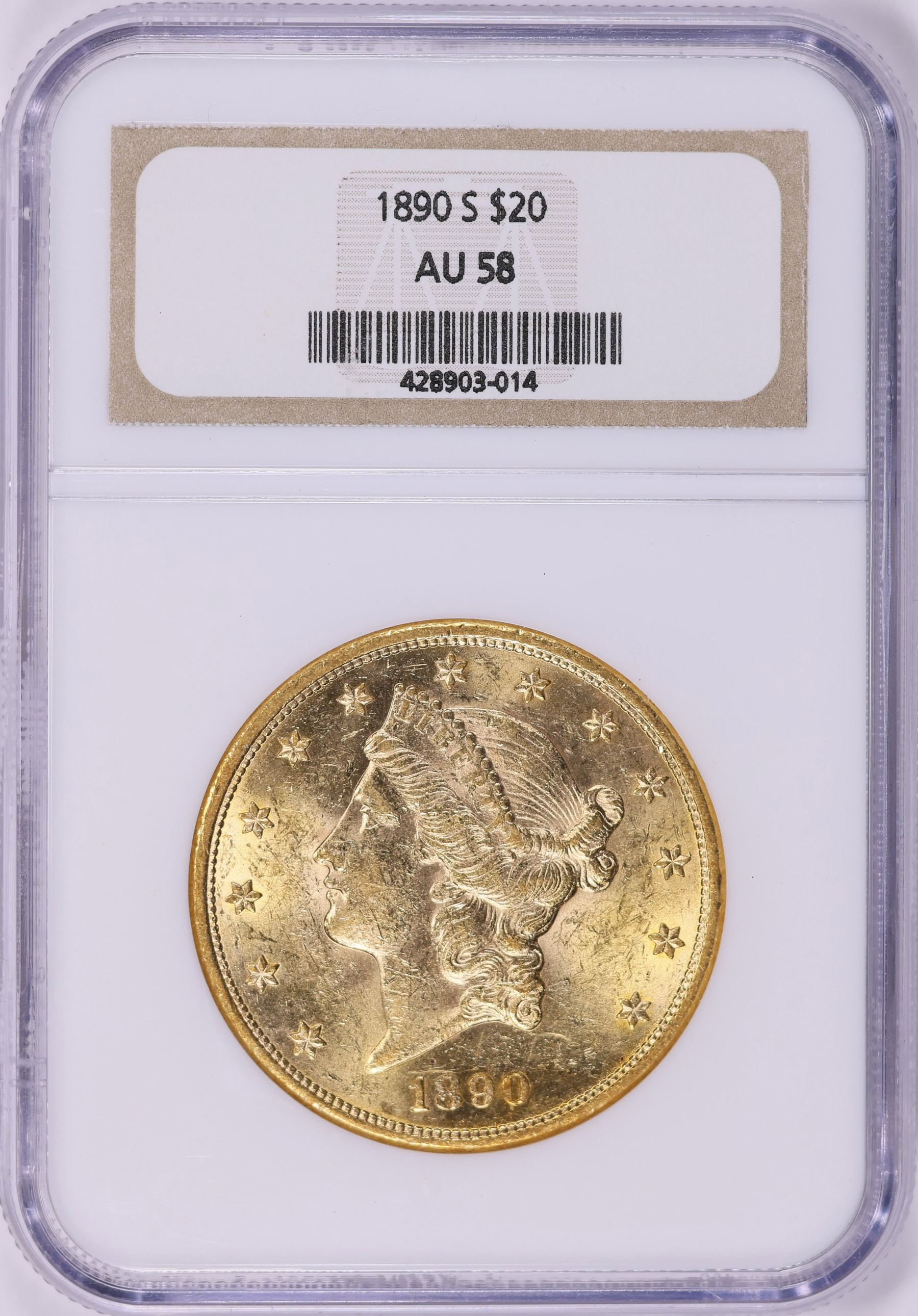 1890-S Liberty Gold Double Eagle NGC AU-58 (Item 1813304) | GreatCollections Coin Auctions