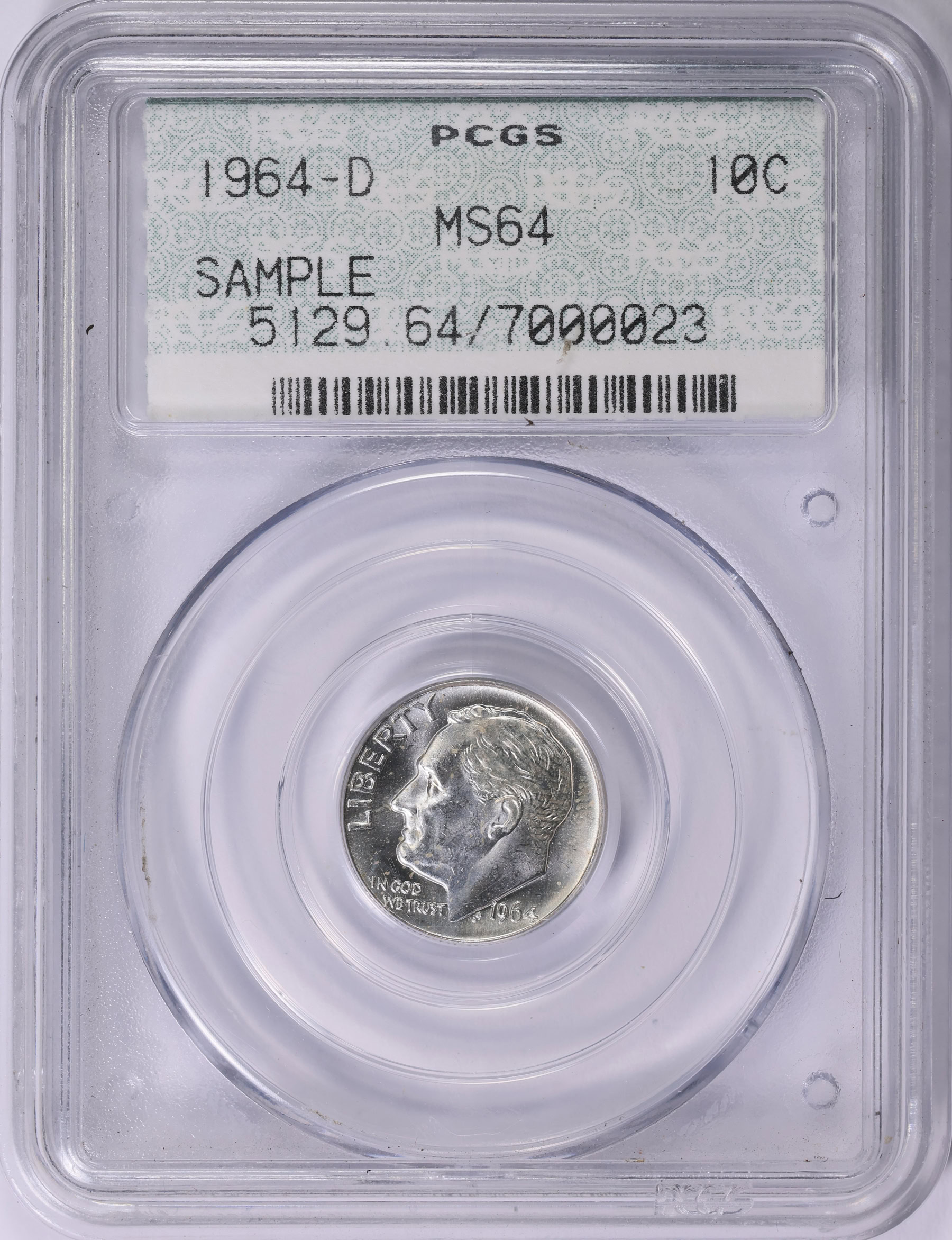 1964-D Roosevelt Dime PCGS MS-64 OGH (Doily) (Sample Slab) (Item 1813341) | GreatCollections ...