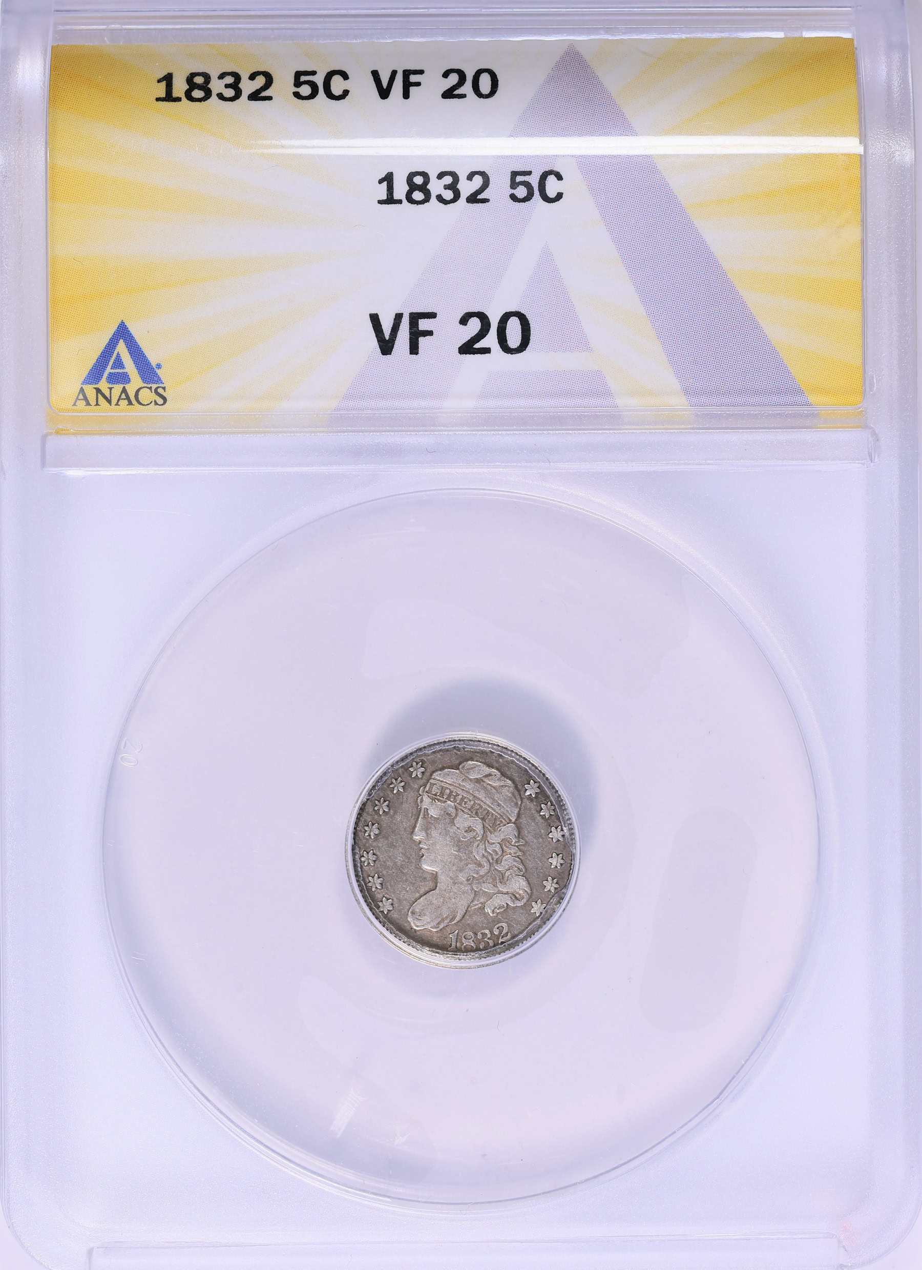 1832 Capped Bust Half Dime ANACS VF-20 (Item 1813467) | GreatCollections Coin Auctions