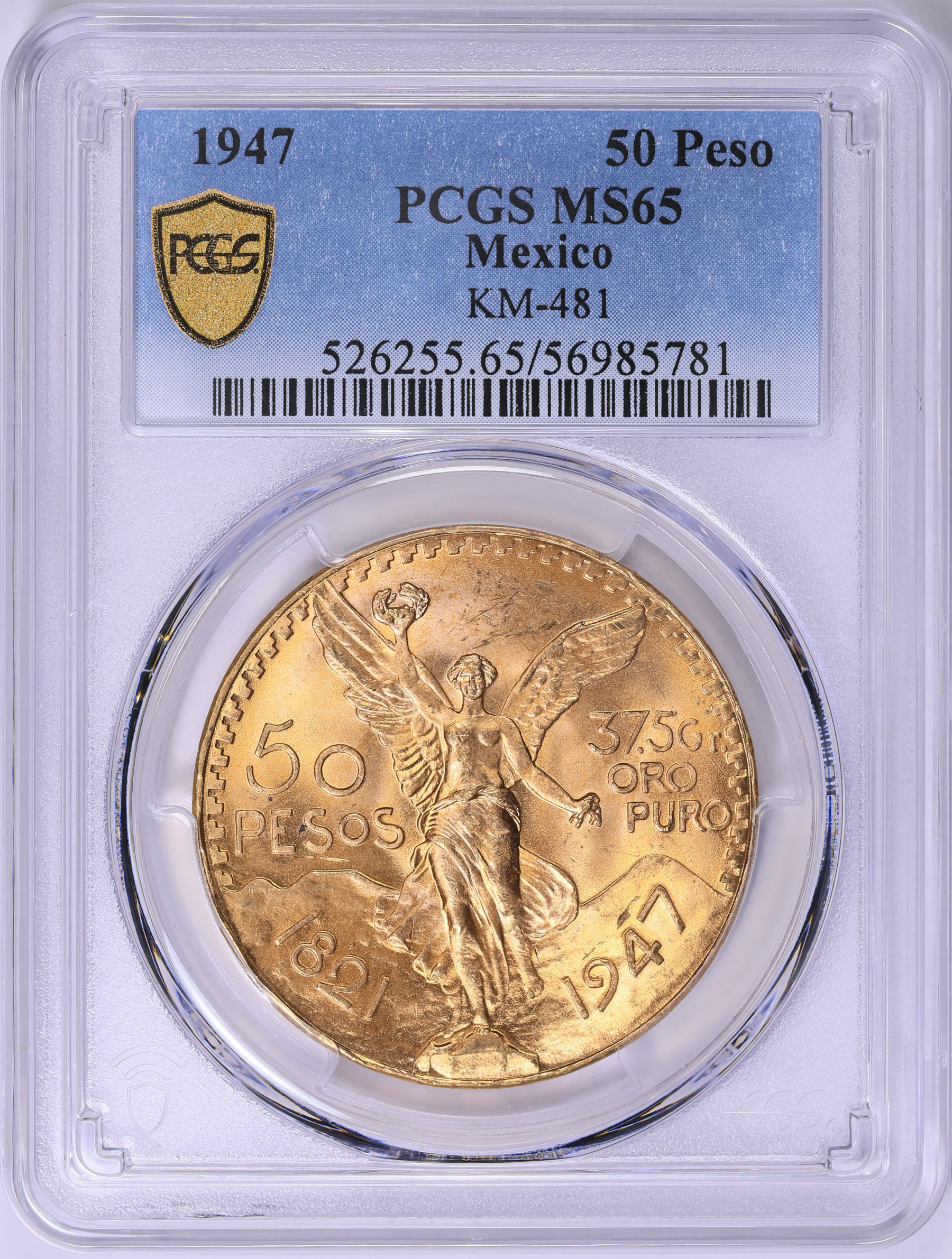 Mexico 1947 Gold 50 Pesos KM-481 PCGS MS-65 (AGW = 1.2057 oz.) (Item 1813503) | GreatCollections ...